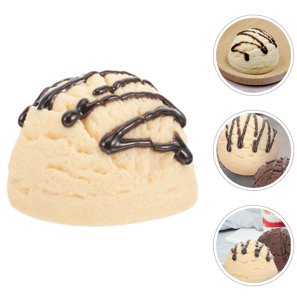 MLINS Lifelike Ice Cream Balls Prop for Decoration Made of PVC White ...
