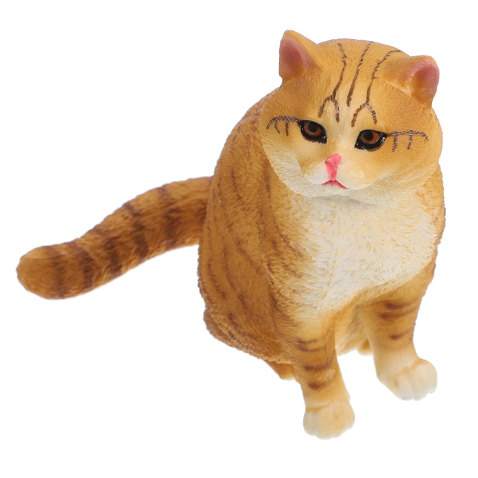 MLINS Lifelike Simulation Cat Figure Khaki Plastic Animal Model for ...