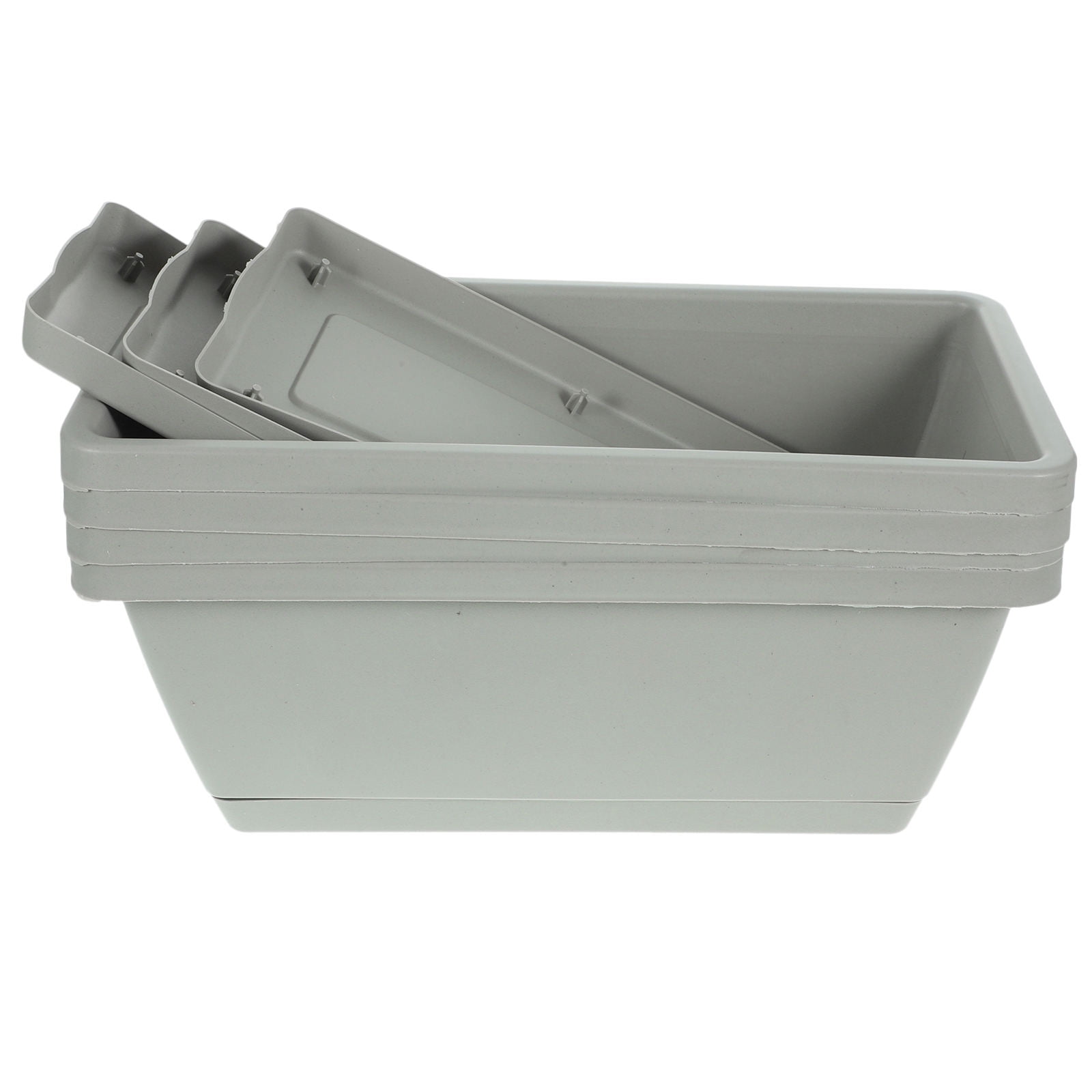 MLINS Light Grey Plastic Planters for Outdoor Plants with Drainage ...