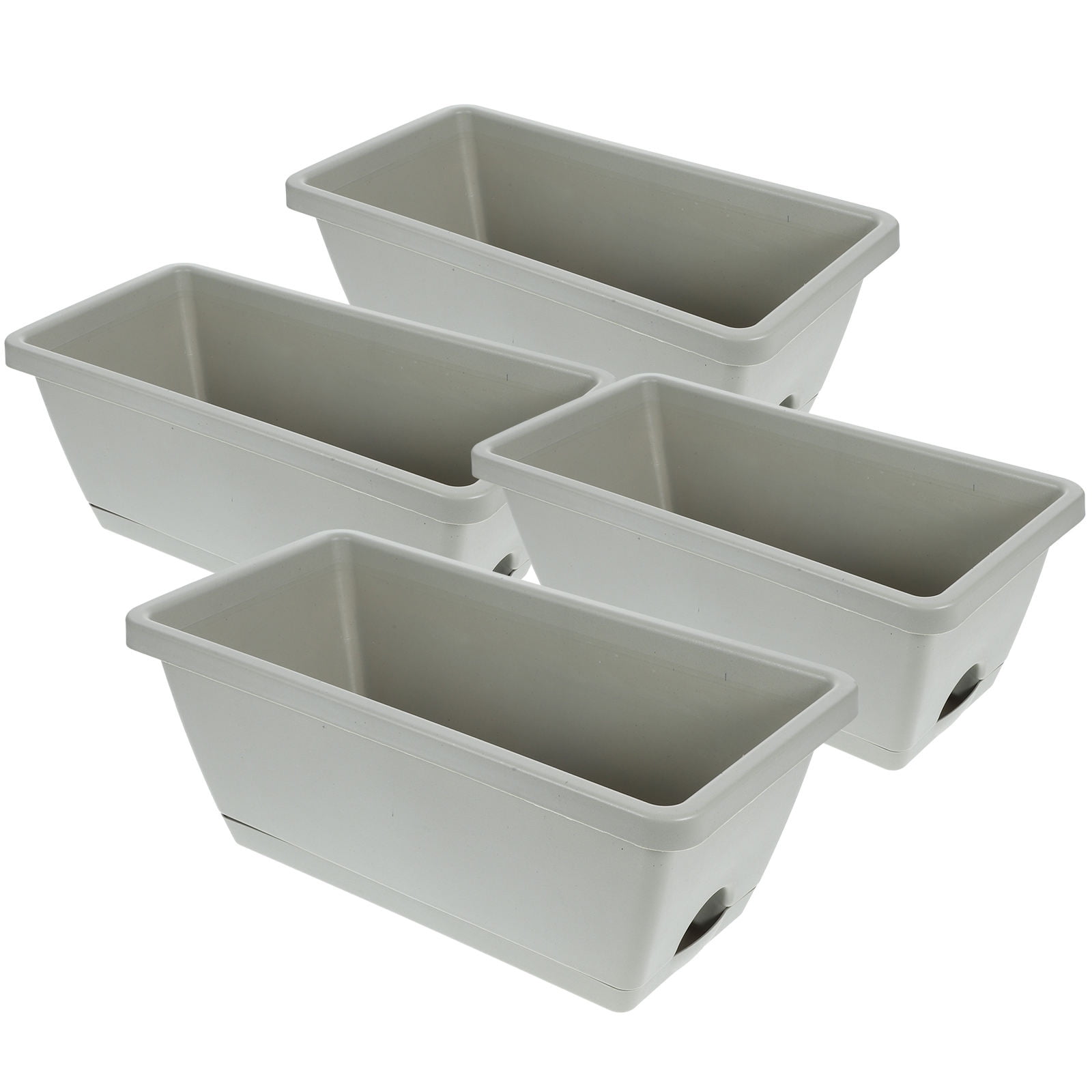 MLINS Light Grey Plastic Planters for Outdoor Use with Design and ...