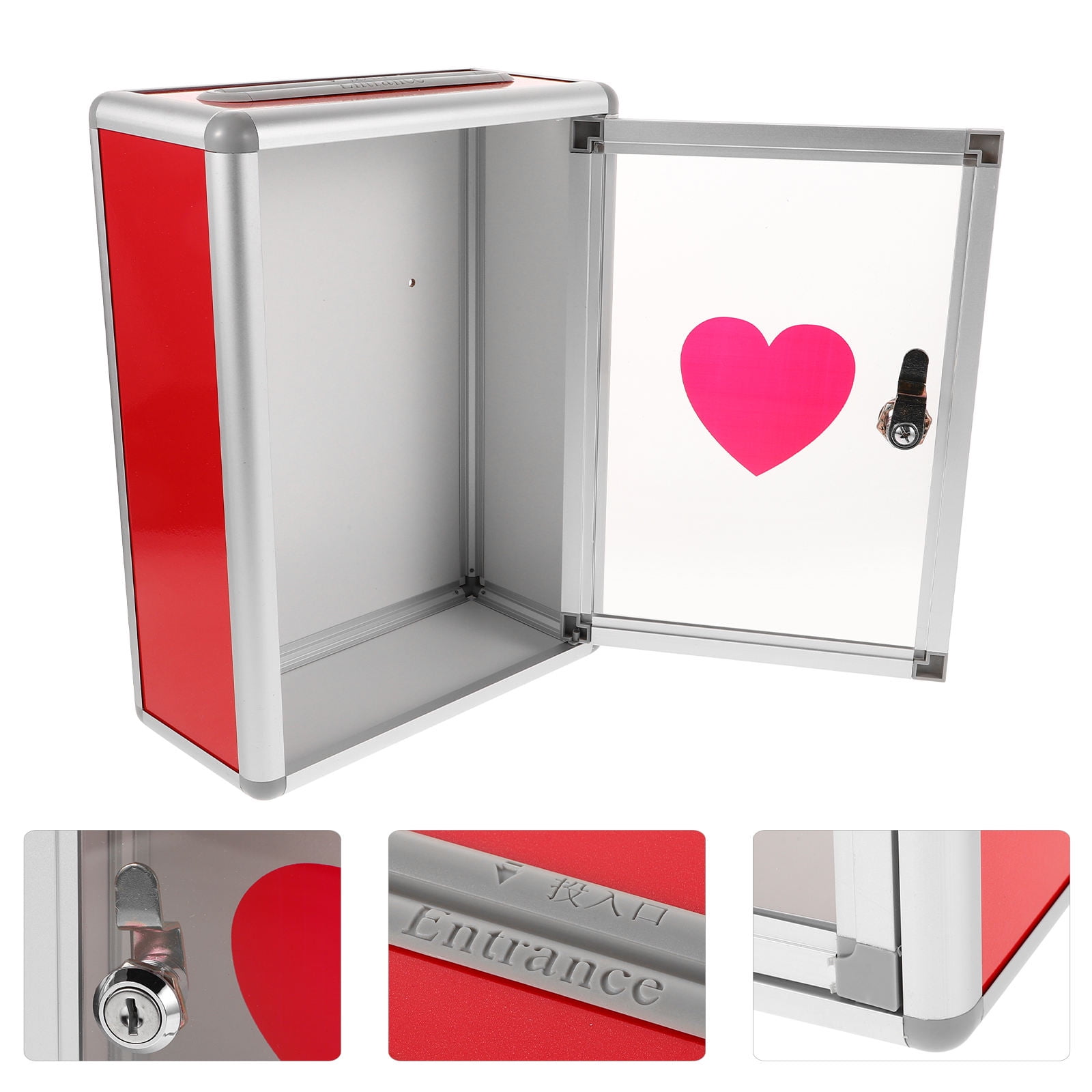 MLINS Locking Mail Box Outdoor Wall Mount Mailbox Aluminum Alloy ...