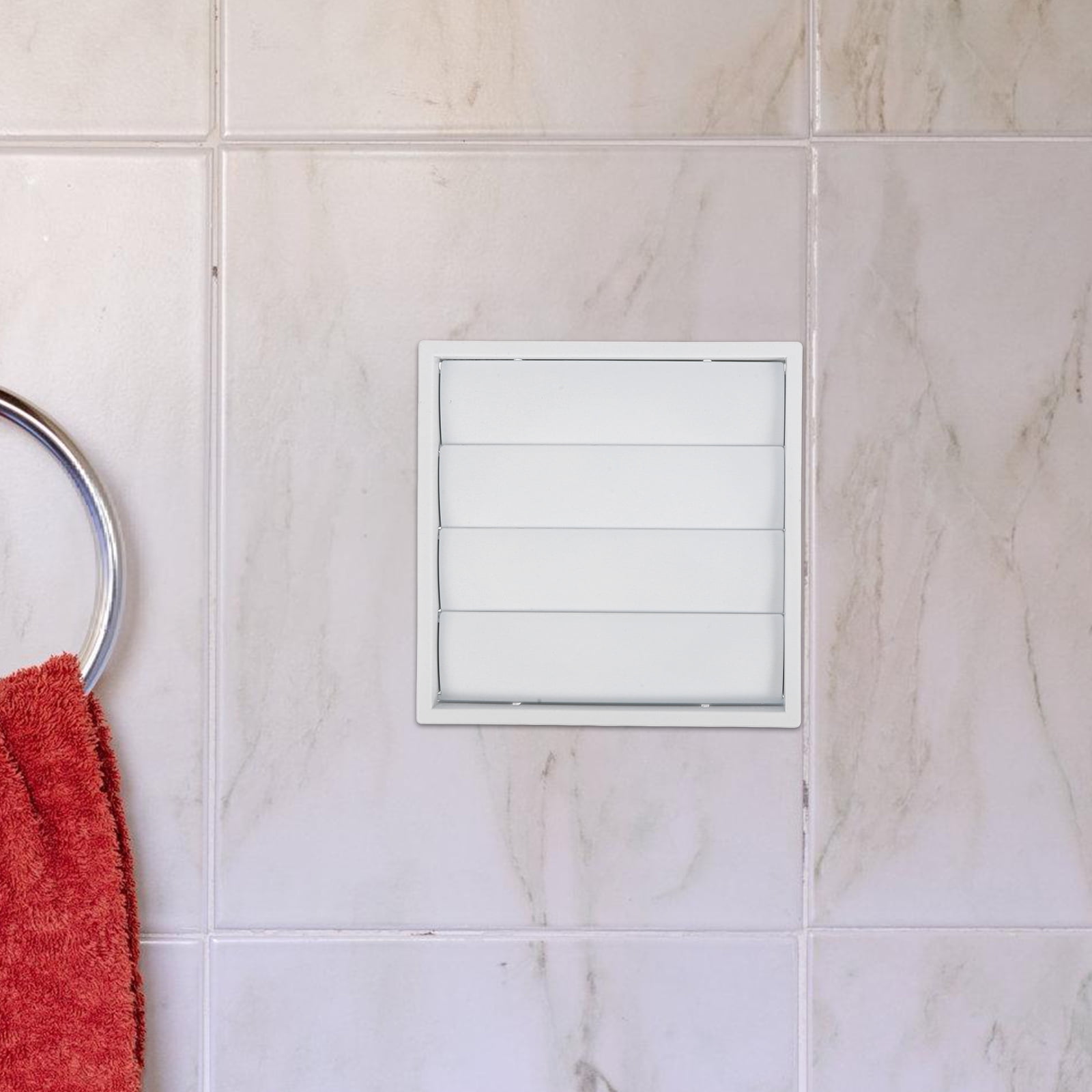 MLINS Louvered Dryer Vent Cover White Dryer Vent Cap with Screen Wall ...