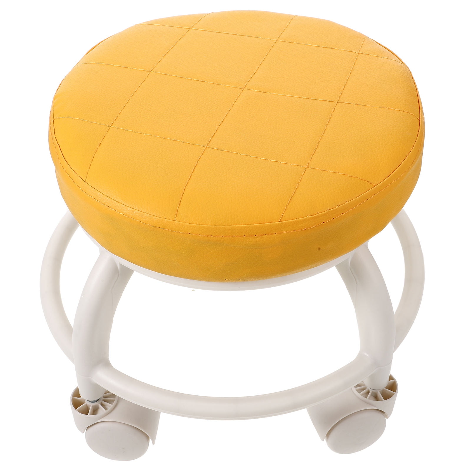 MLINS Low Stool with Wheels Nail Pedicure Chair PU Rolling Stool Step ...