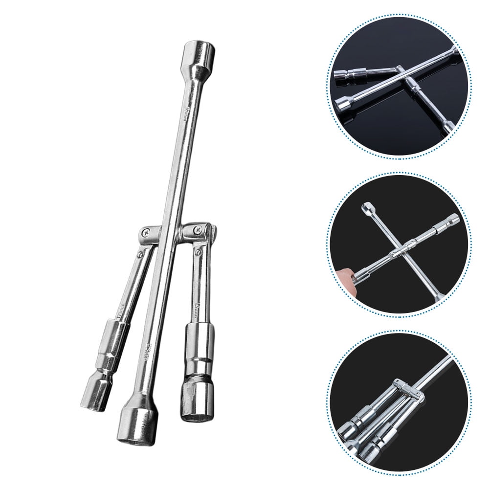 MLINS Lug Nut Remover Car Spanner 4-way Wheel Lug Nut Wrench Foldable ...