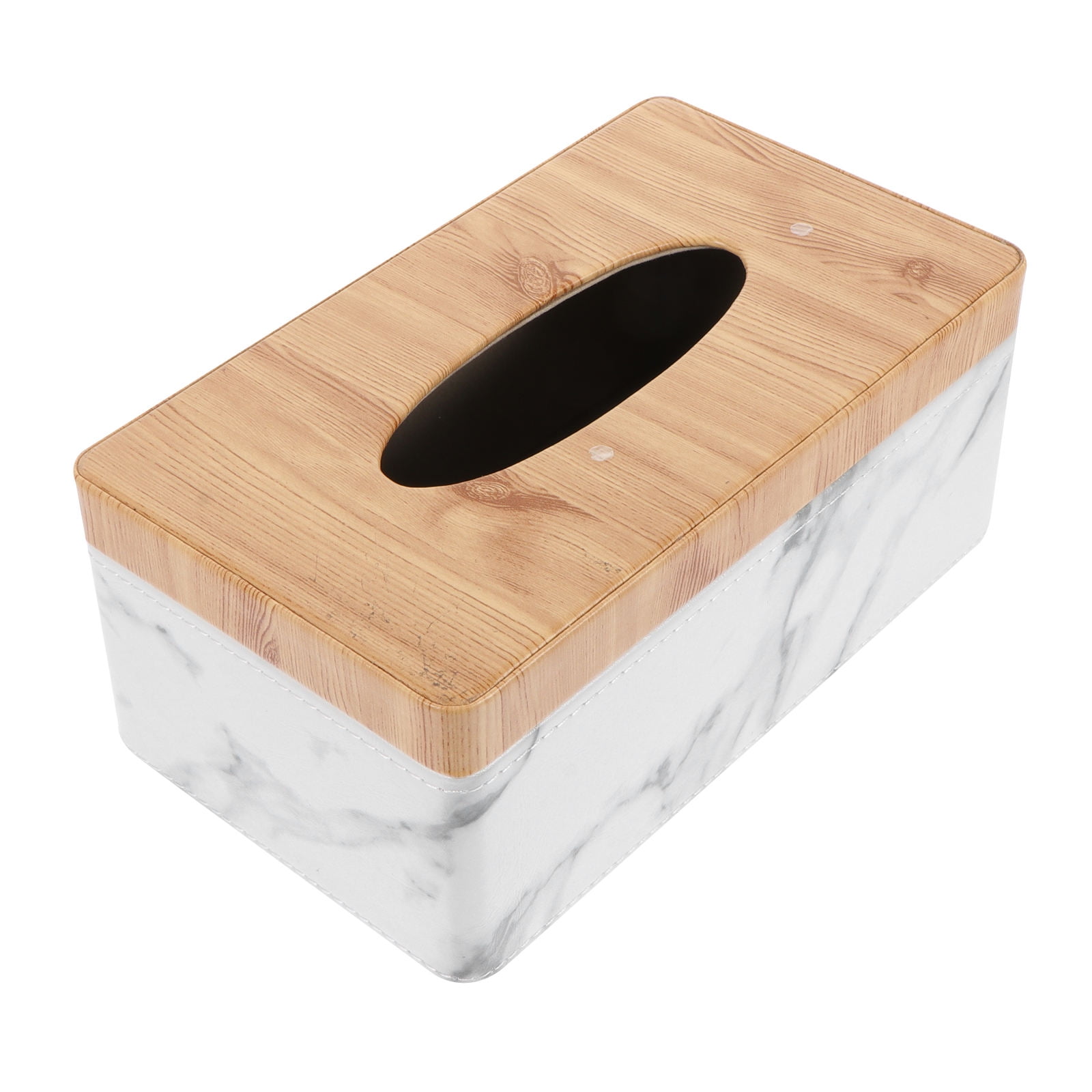 MLINS Marble Pattern Paper Box Basket Lid Bin Towel Napkin Holder ...