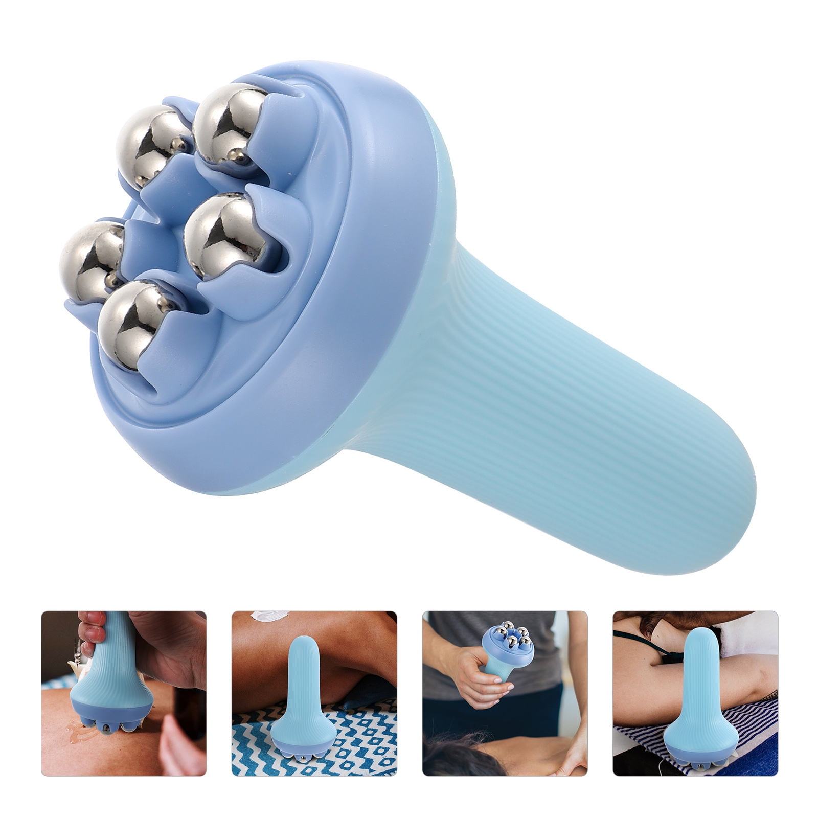 MLINS Massage Roller Steel Ball Rolling Hand Massager Fitness Blue ...