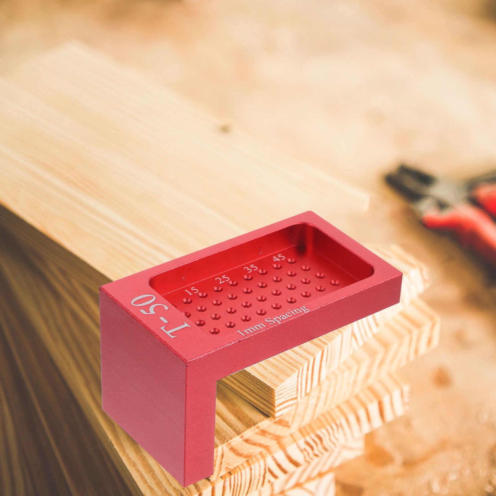 MLINS Measuring Carpentry Marking Ruler Professional Ruler 7X4cm Red ...