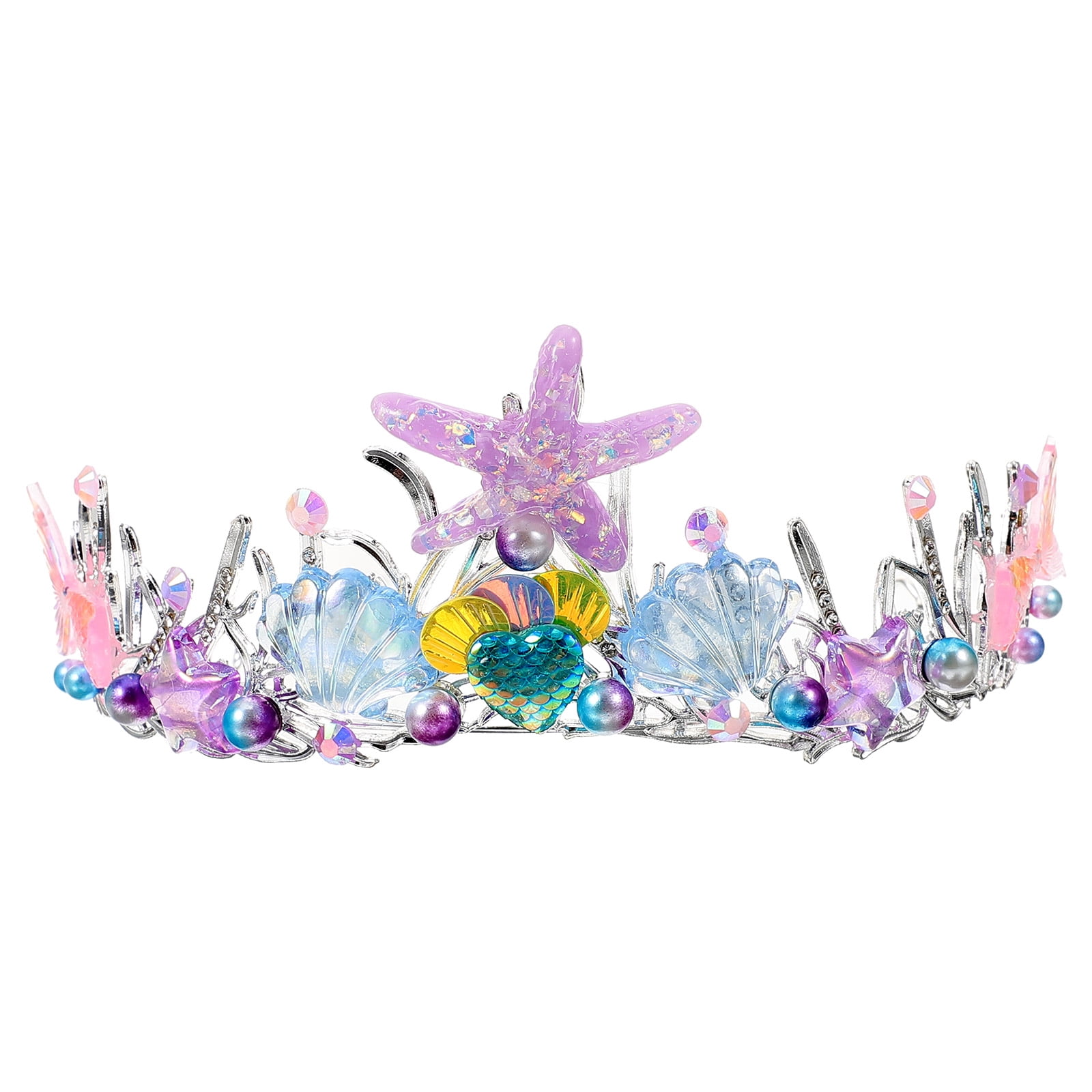 MLINS Mermaid Crown Headband with Seashell Design for Ocean Party ...
