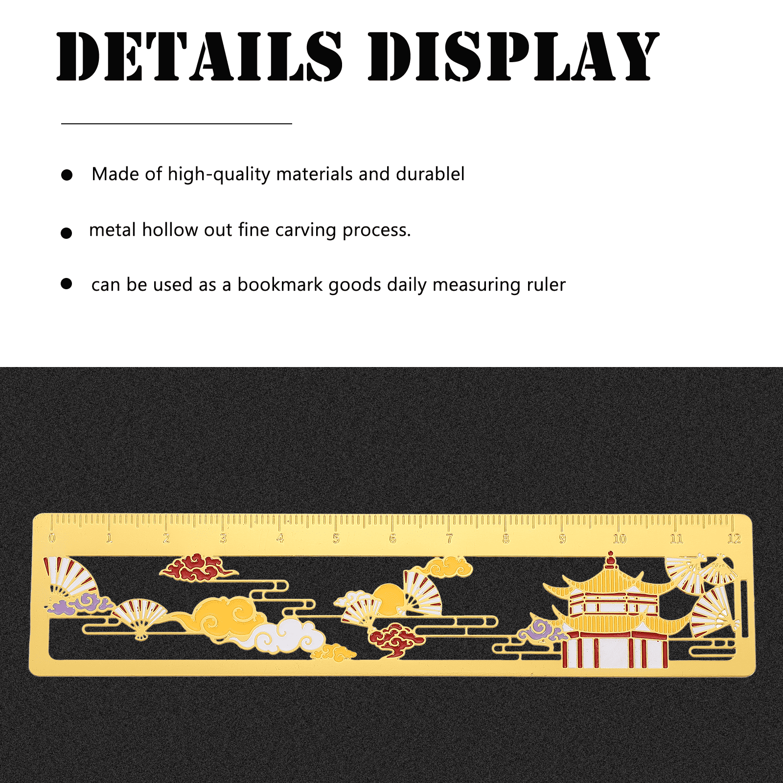 MLINS Metal Bookmark Ruler Reading Page Marks Paper Bookmarks Student ...