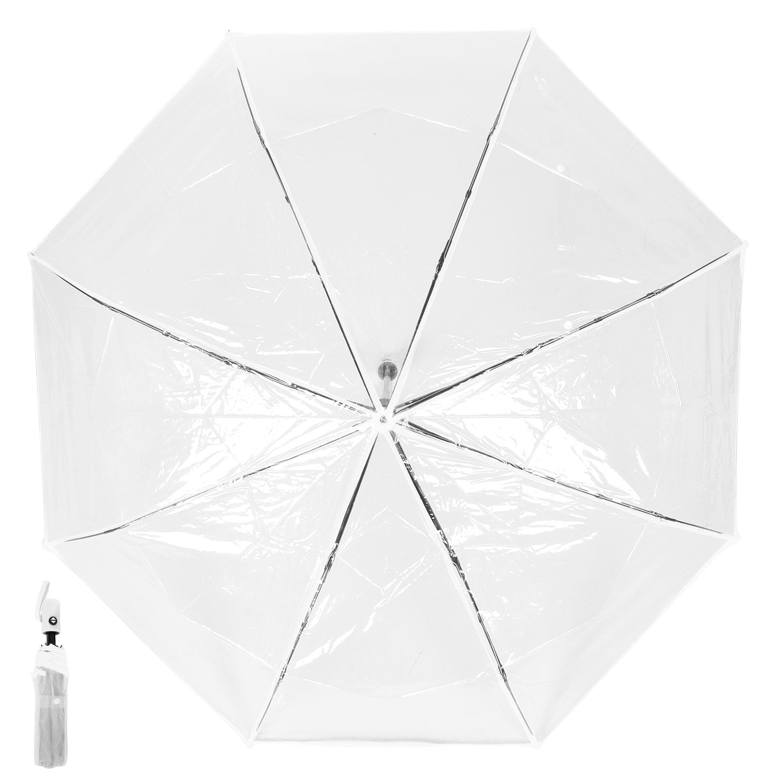 MLINS Mini Automatic Umbrella Clear Foldable Parasols Miss Man ...