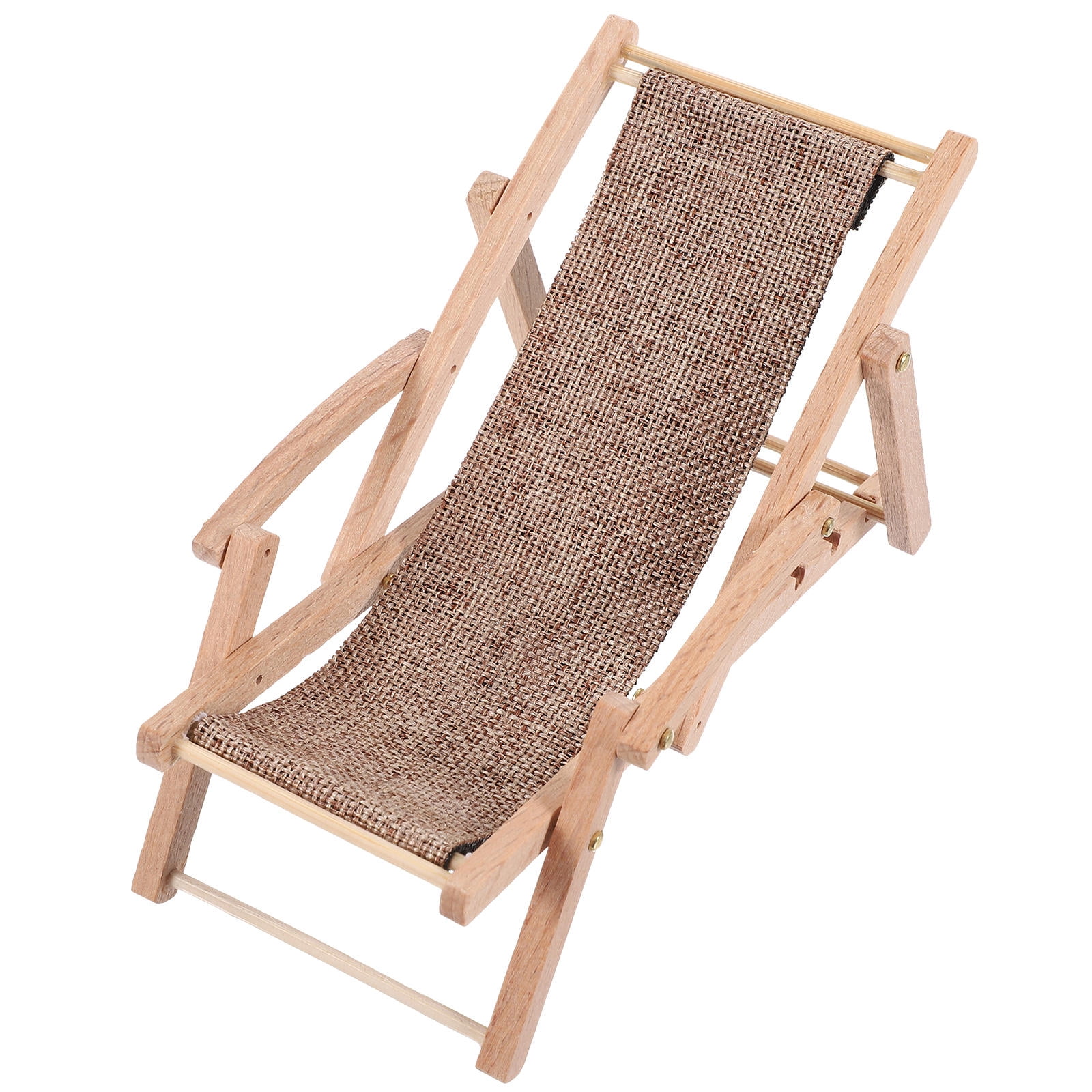 MLINS Mini Beach Chair Model for Decoration Brown Cloth Lightweight ...