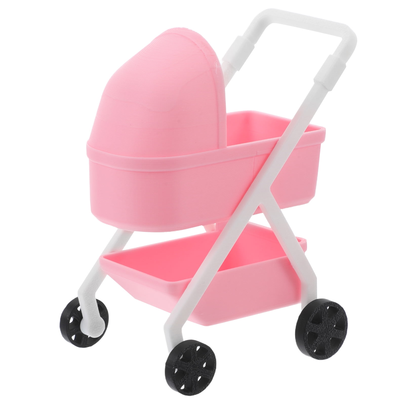 MLINS Mini Cradle Car Stroller Wagon Doll House Child Toddler Pink ...