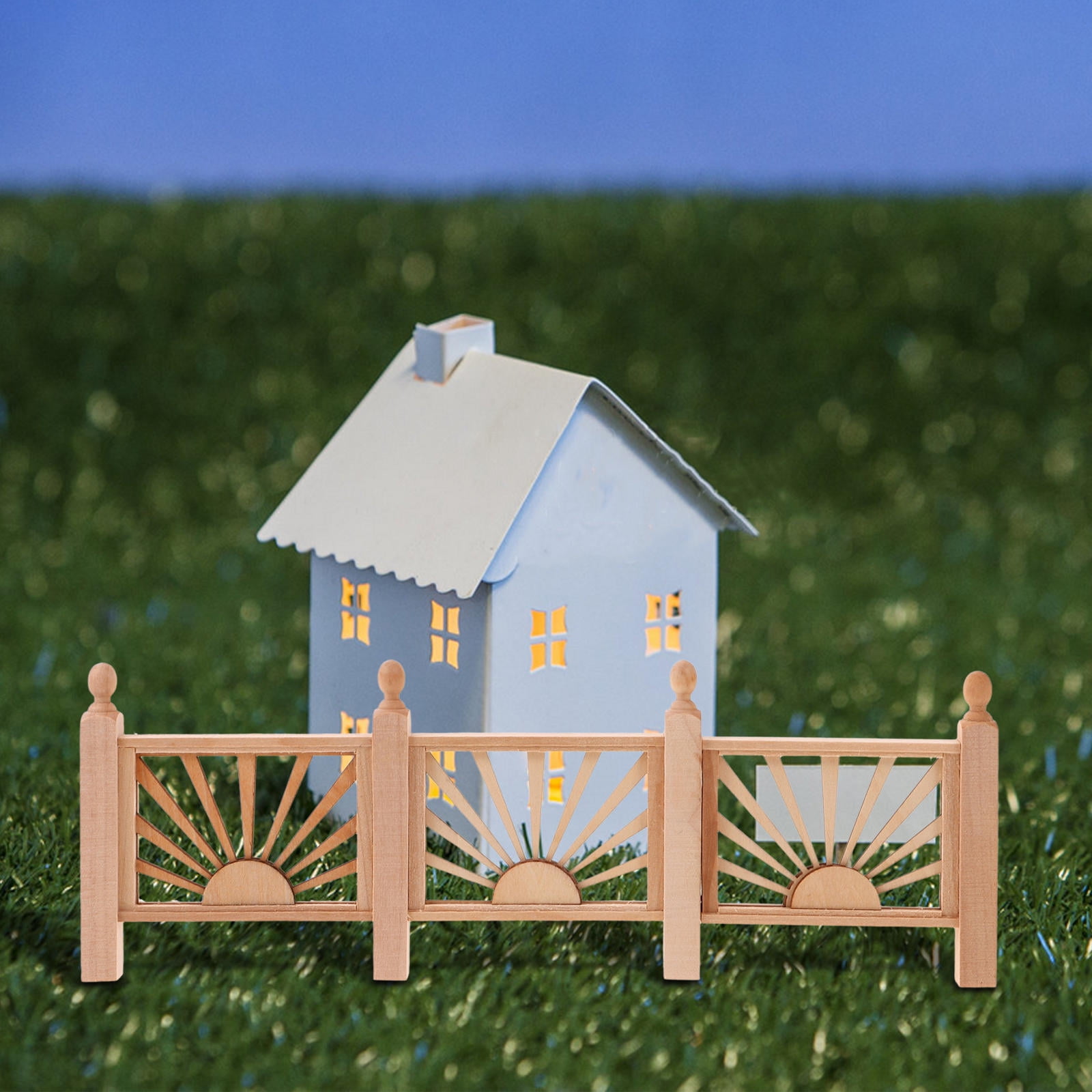 MLINS Mini Fence for Kids Play House Accessories Made of Resin Beige ...