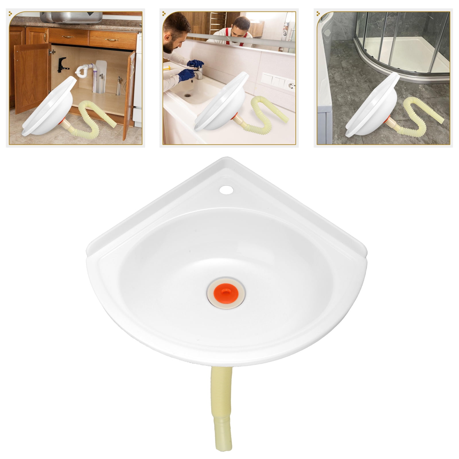 MLINS Mini Plastic Corner Wall Hung Wash Basin Triangle Design For ...