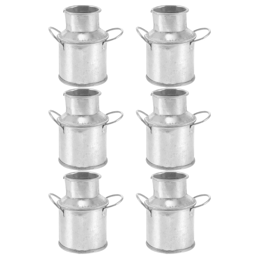 MLINS Mini Tin Buckets 6pcs Small Metal Flower Pots Tiny Pails With ...