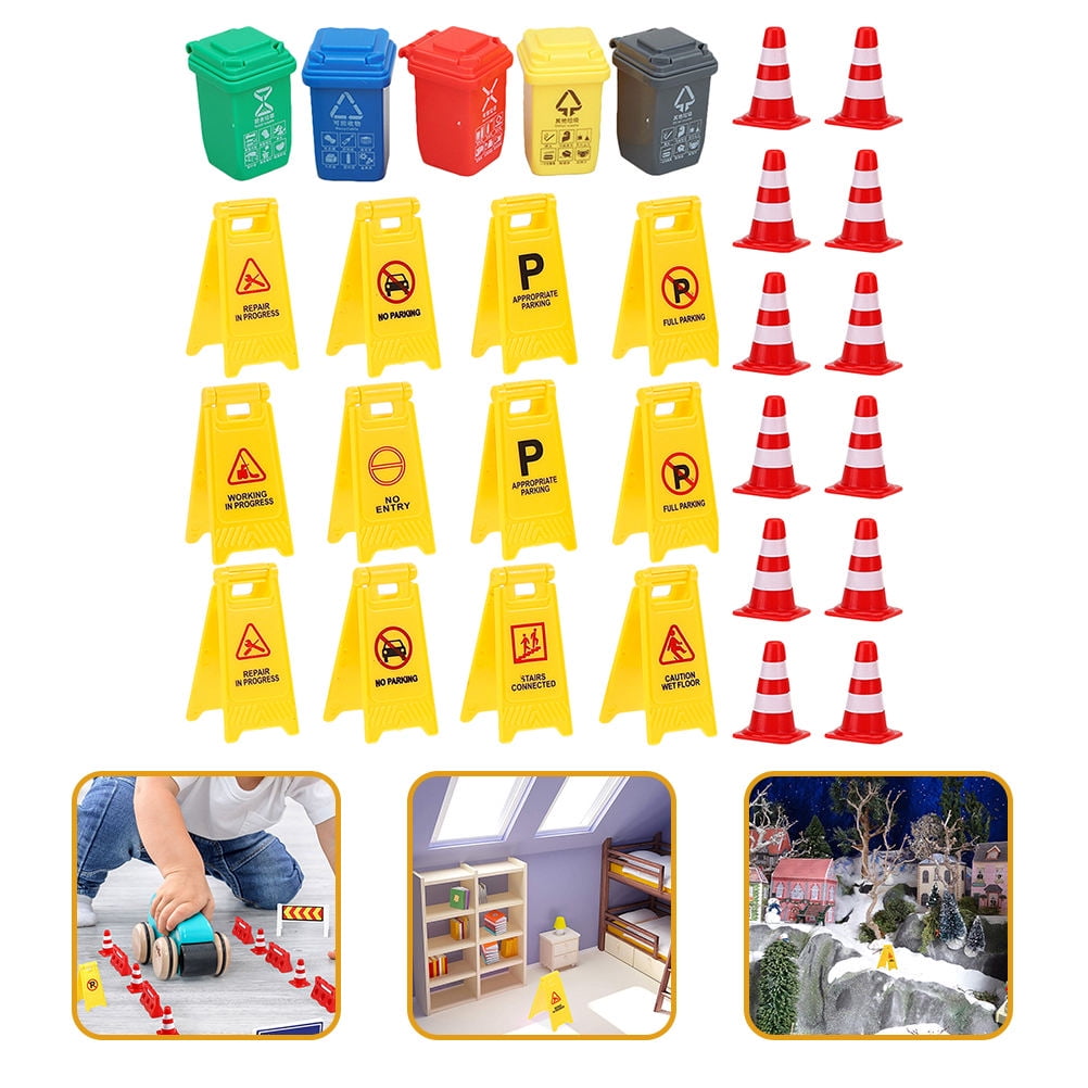 GAXIRE Traffic Signs Toy Plastic for Kids in Assorted Color 37Pcs ...