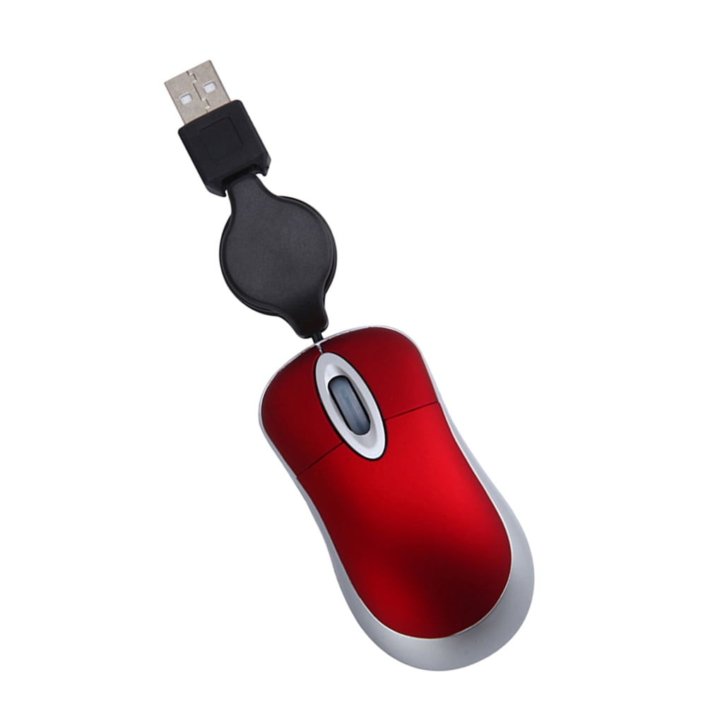 MLINS Mini USB Mouse Computer Wireless for Laptop Work Travel Red ...
