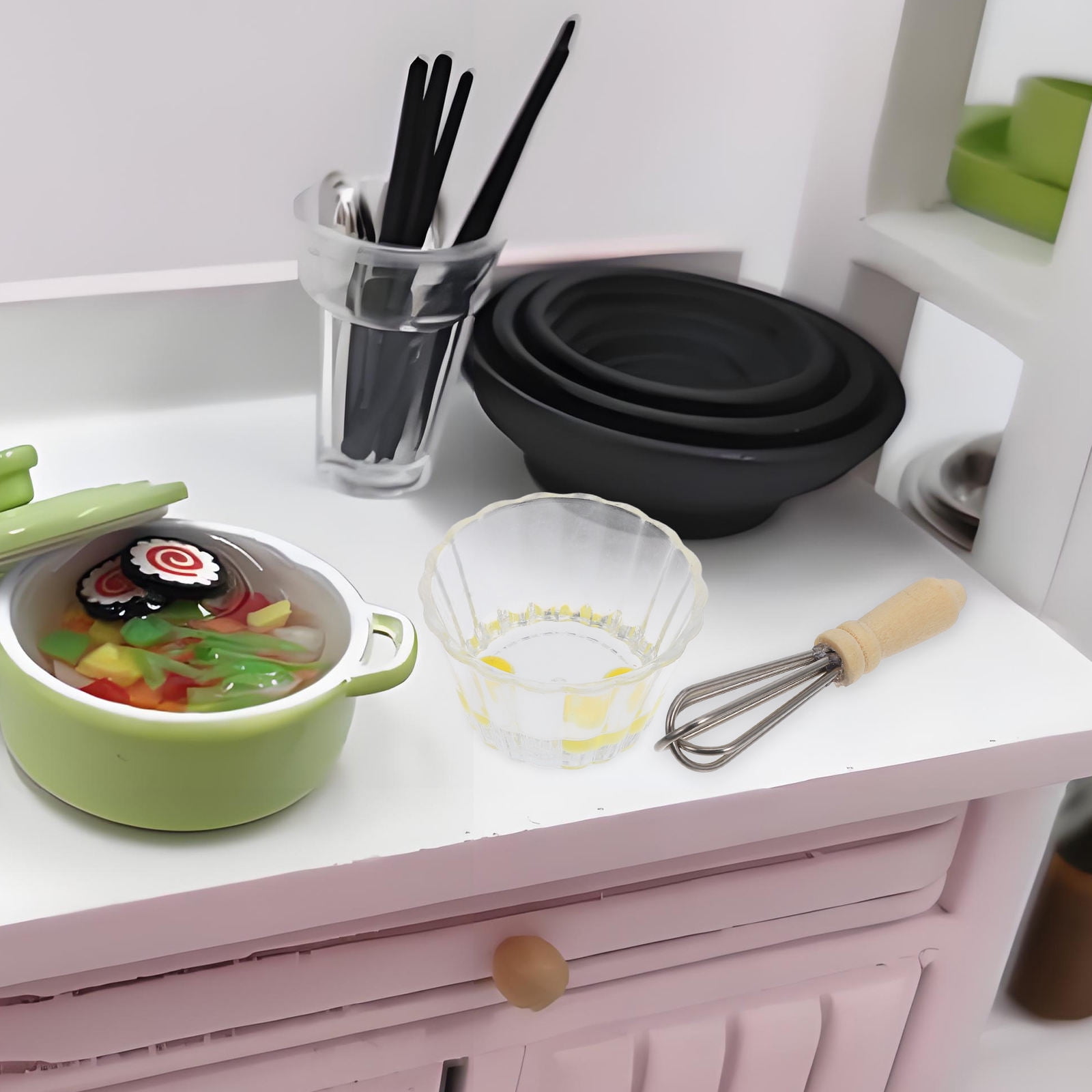 MLINS Miniature Baking Set For Dollhouse Kitchen Includes Mini Egg ...