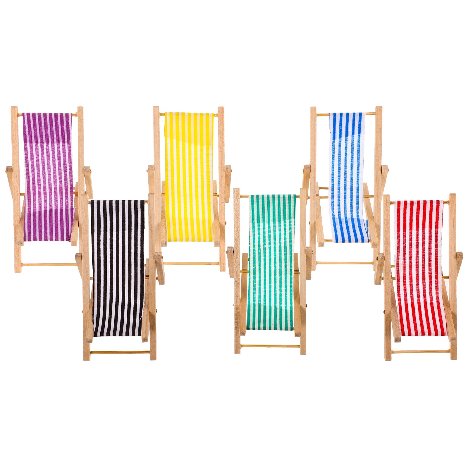 GAXIRE Miniature Folding Beach Chair Wooden Assorted Color Mini ...