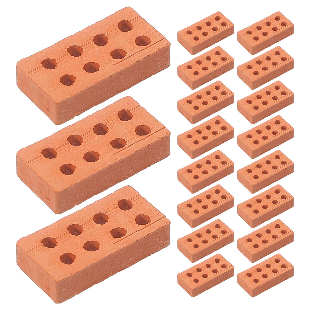MLINS Miniature Brick Models for Decoration Dark Red Pottery Clay Mini ...