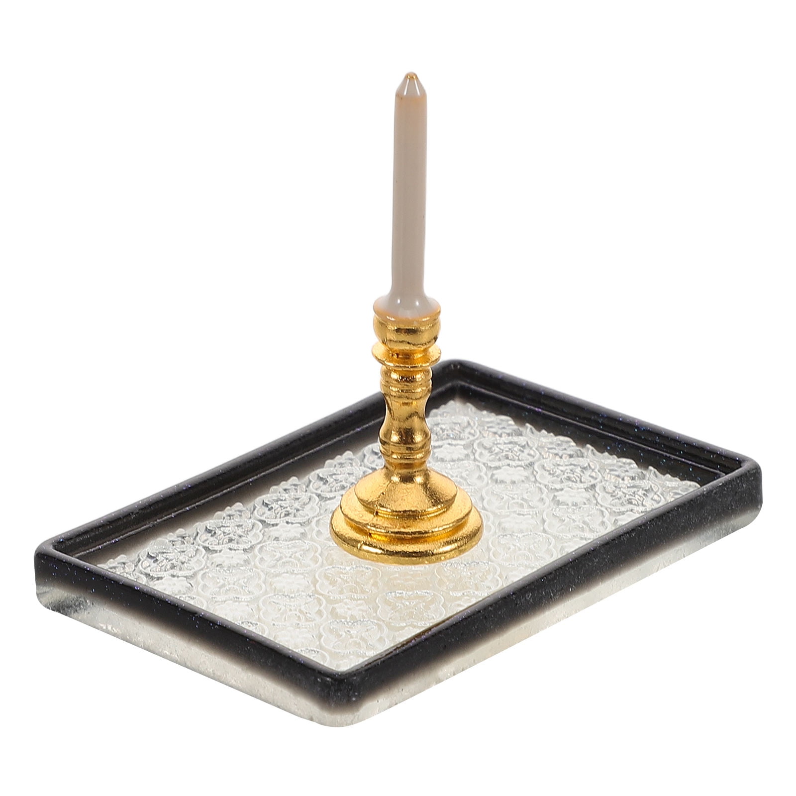 MLINS Miniature Candlestick with Tray Tiny Dollhouse Serving Trays ...