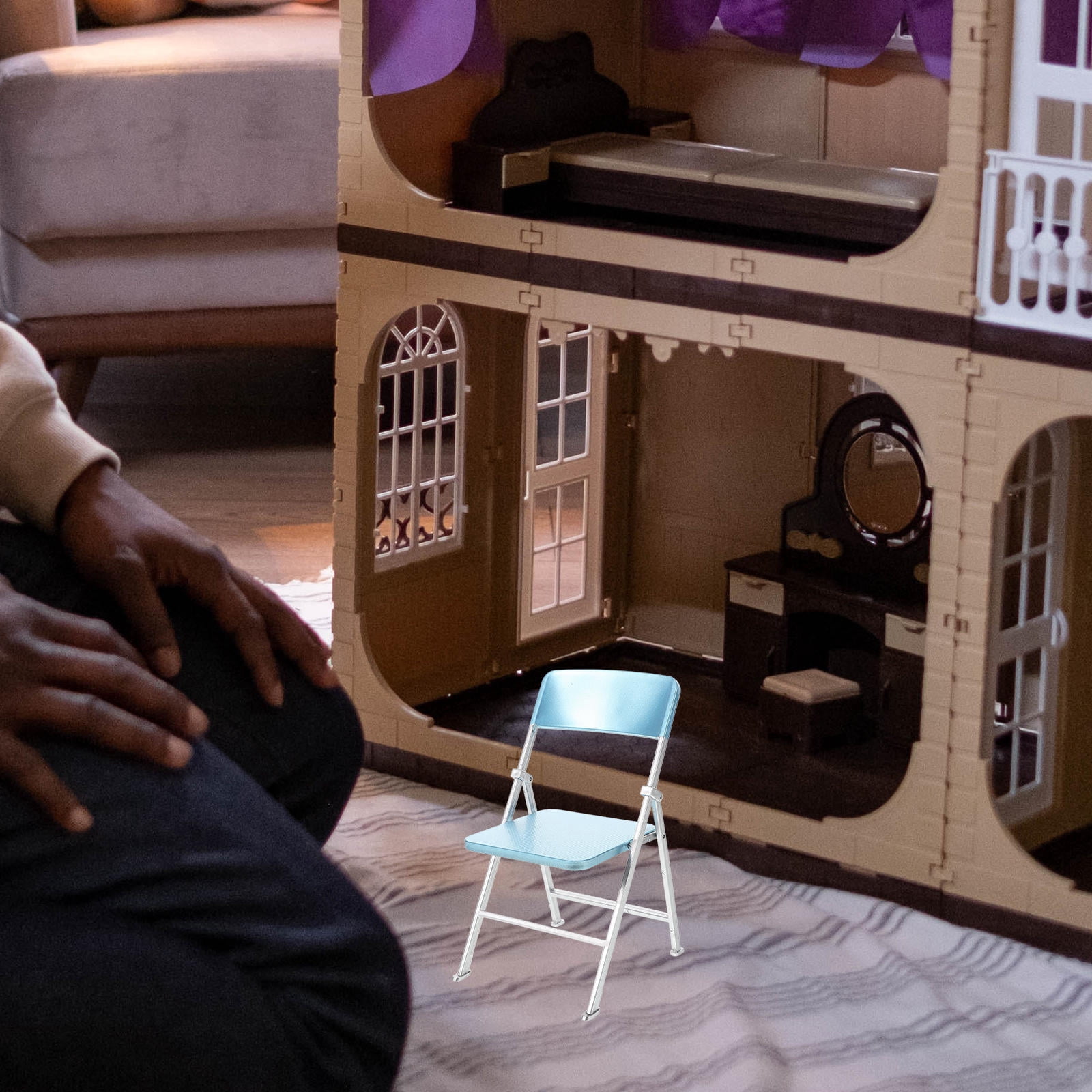 MLINS Miniature Dollhouse Furniture Mini Realistic Foldable Chair For ...