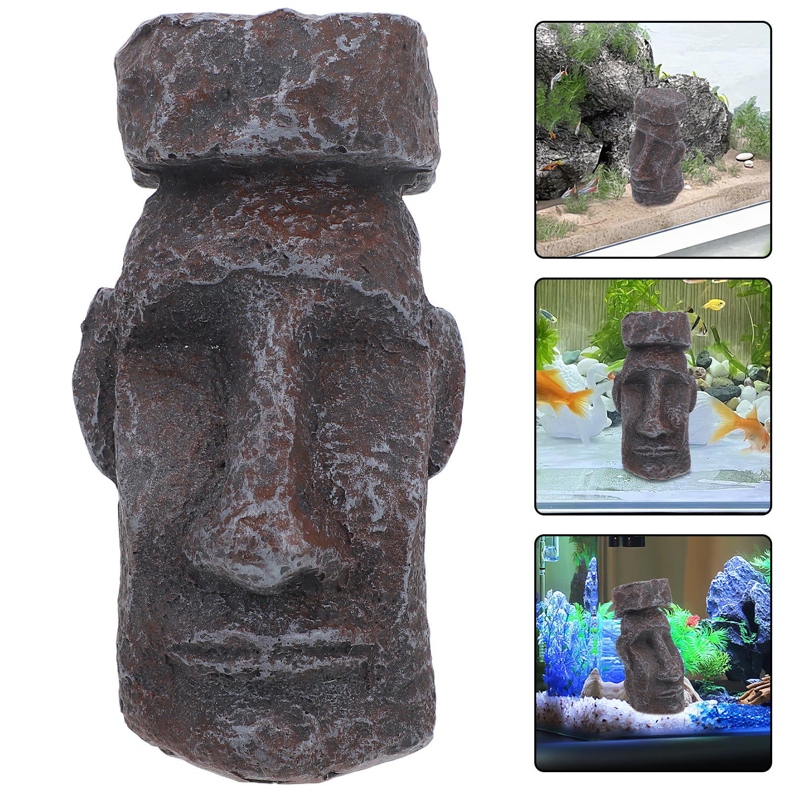 MLINS Miniature Moai Stone Statue Easter Island Head Resin Ornament ...