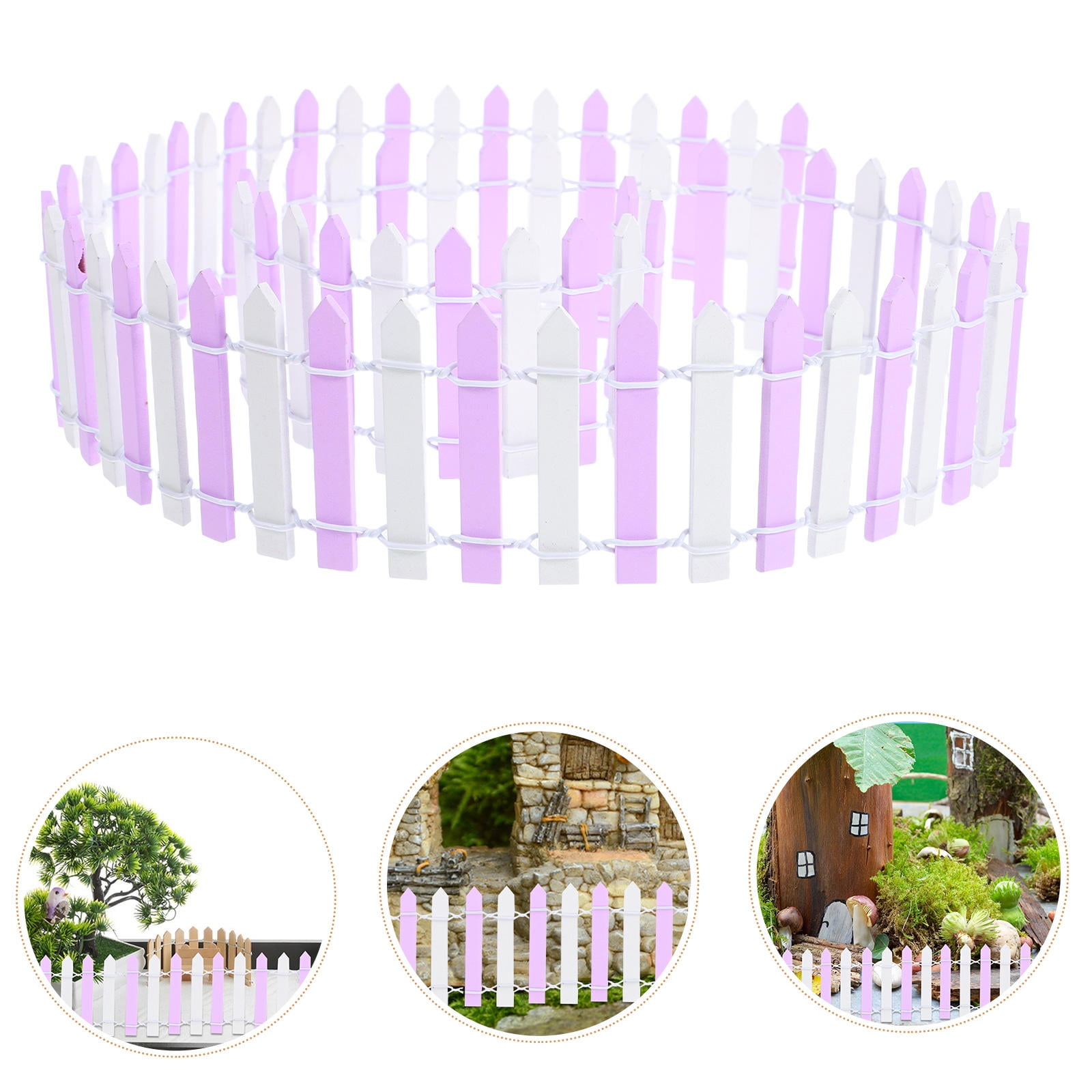 MLINS Miniature Wooden Fence for DIY Projects Violet Color Lightweight ...