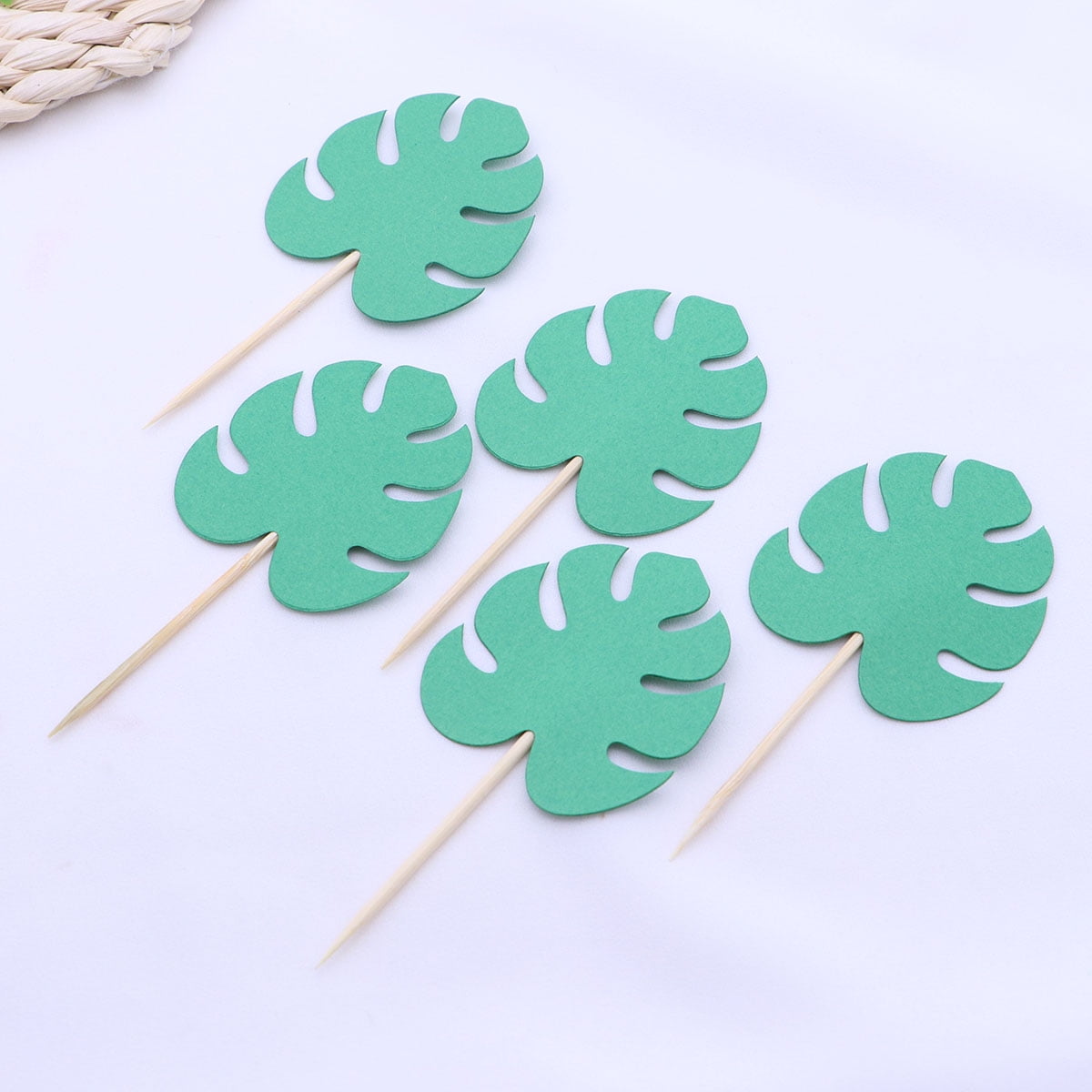MLINS Monstera Leaves Cake Topper for Tropical Hawaii Party Decoration ...