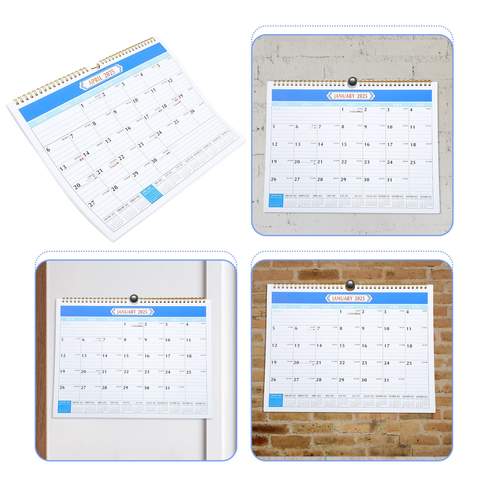AURARMLET Wall Calendar Multi 1Pcs 13.2X10X0.4In Iron Paper - Walmart.com