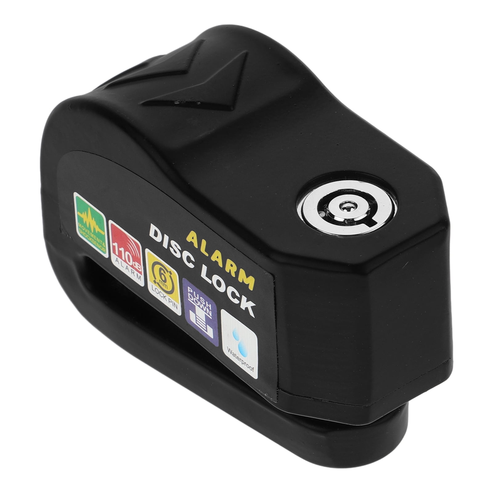 MLINS Motorcycle Alarm Disc Brake Lock Security Krypton Handlebar Bike Black - Walmart.com