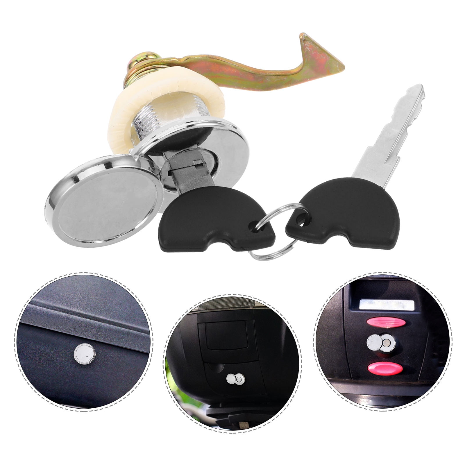 MLINS Motorcycles Storage Trunk Scooters Rear Trunk Lock and Keys Set Fitting Tail Lock ...