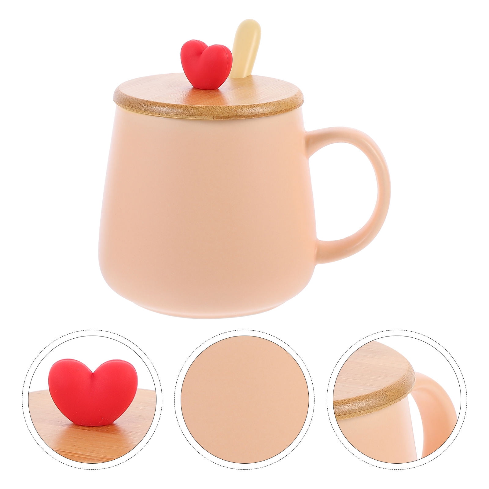 MLINS Mug with Spoon and Lid Portable Drink Cup Coffee Mugs Car Cups ...
