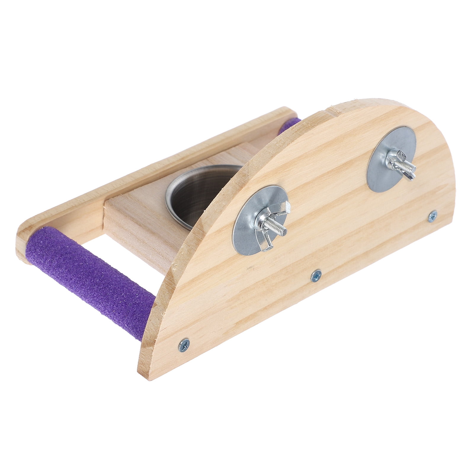 MLINS Multi Wood and Stainless Steel Bird Perch Feeder for Parrots and ...