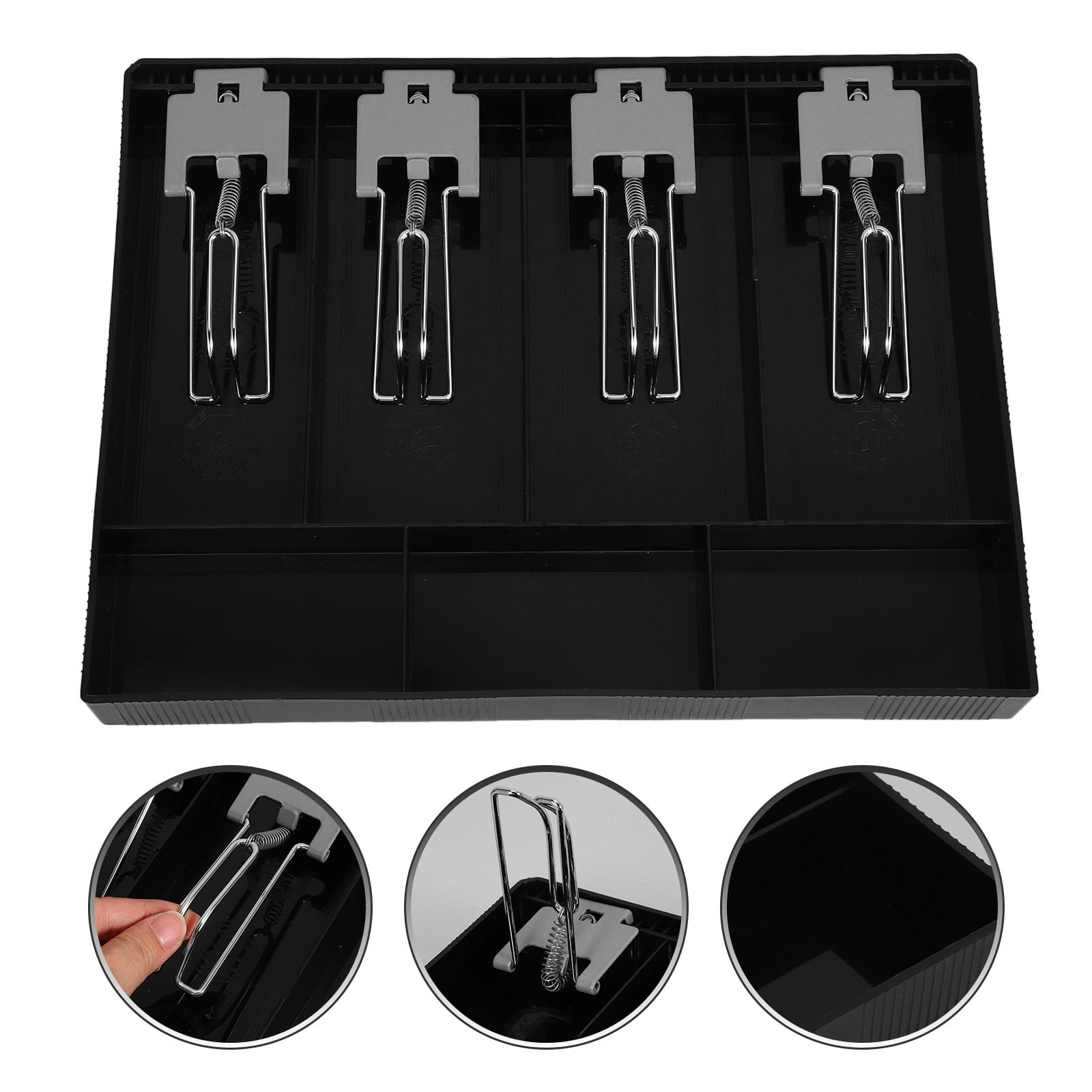 MLINS Multi-compartment Cash Register Box Drawer Insert Money Black ...