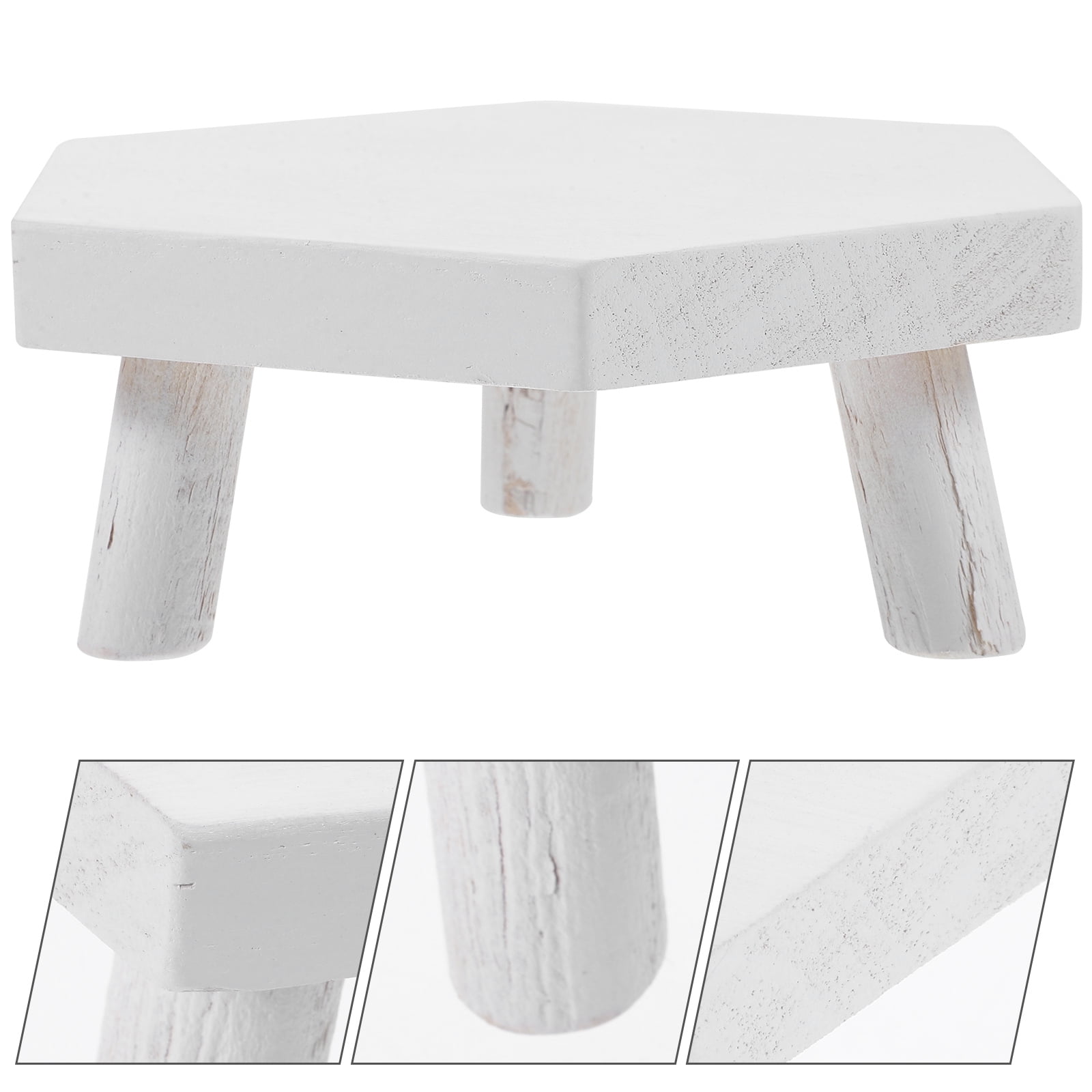 MLINS Multi-functional Wooden Displaying Stool Wood Plant Riser Stand ...