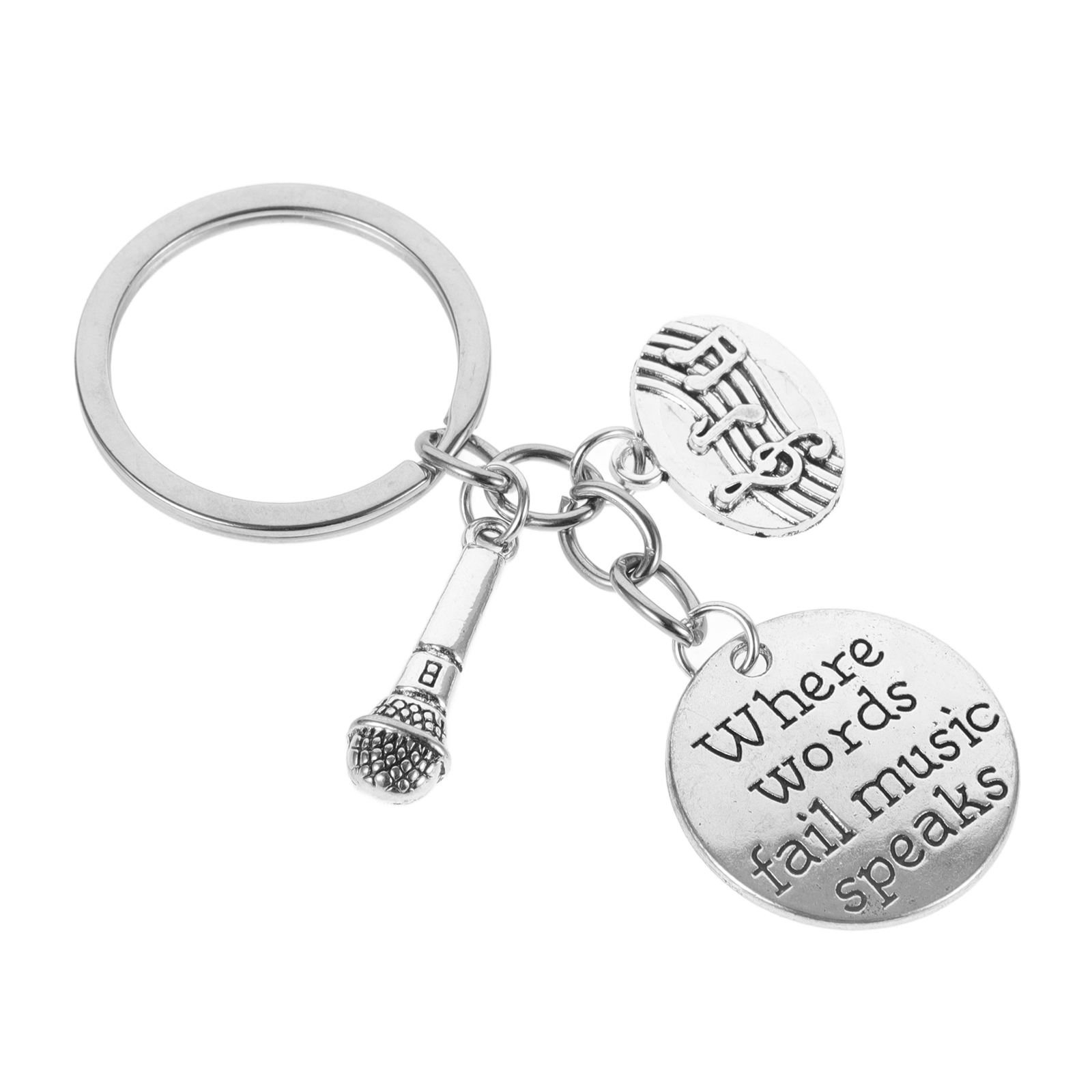 MLINS Music Microphone Voice Charm Keychain Singer Microphones Gifts ...