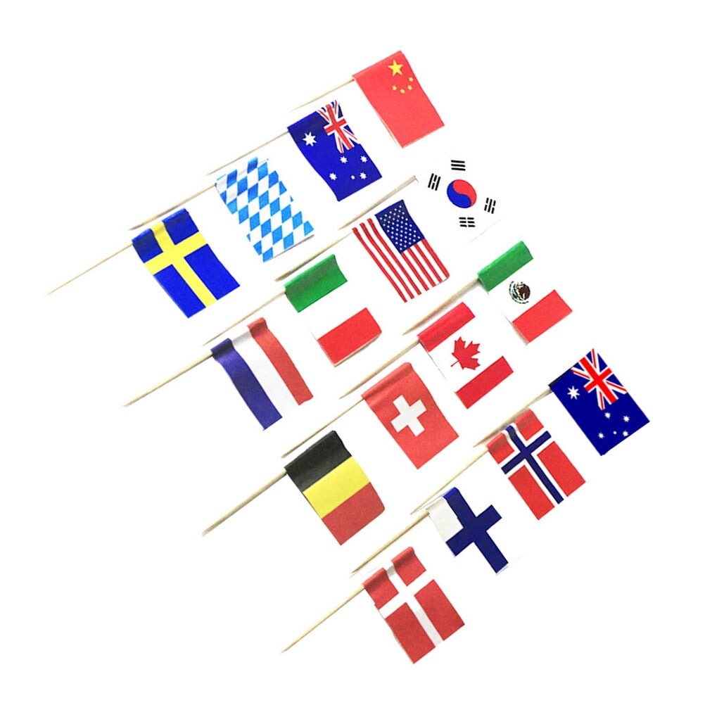 MLINS National Flag Cake Picks for Decoration with Assorted Colors ...