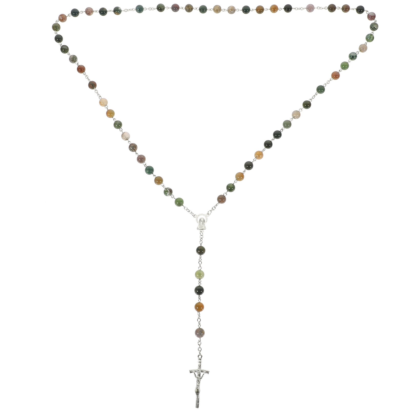 MLINS Necklace Men 1Pcs Agate Cross Multi Color For Men Women Religious ...