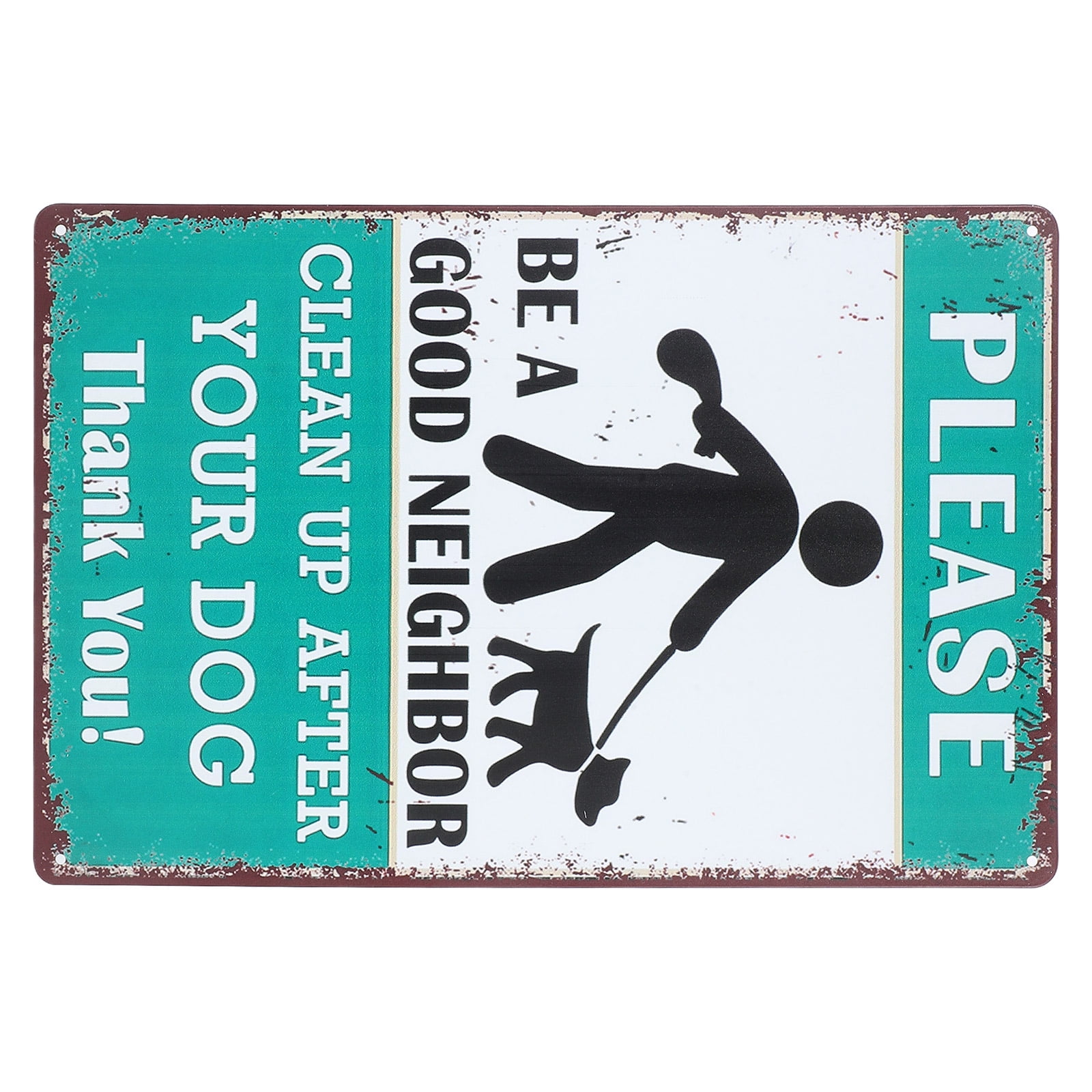 MLINS No Pooping Dogs Sign Clean Up Puppy Poop Sign Dogs Metal Wall Art ...