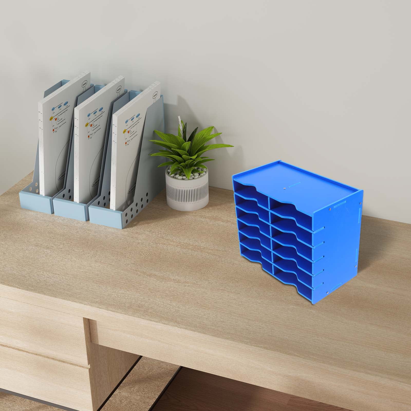 MLINS Office Desk Accessories Teacher Organization for Classroom Blue ...
