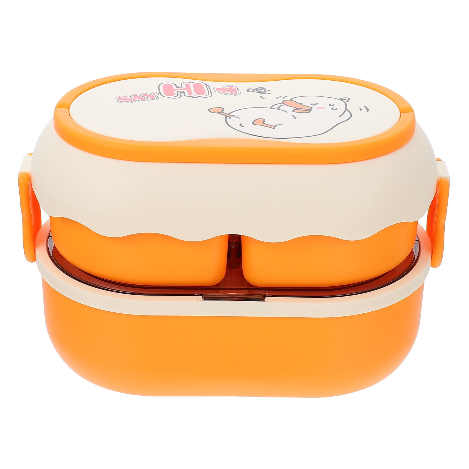 MLINS Orange Plastic Lunch Box for Food Use Microwavesafe and Storage ...