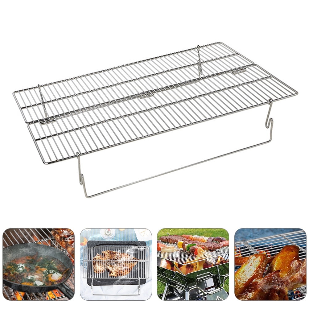 MLINS Outdoor Grill Grate Racks Barbecue Tool Folding Grills Silver ...