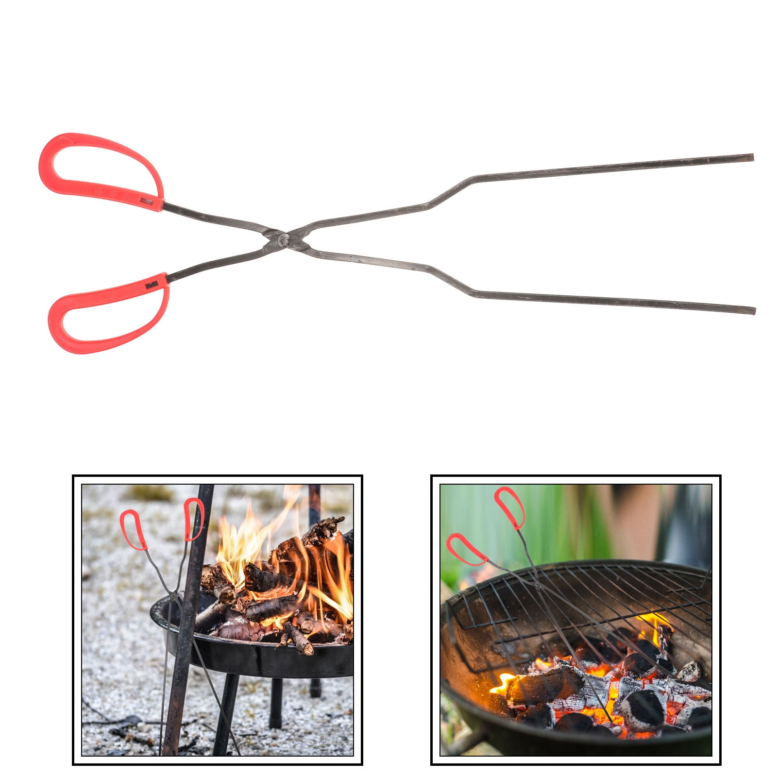 MLINS Outdoor Log Grabber Fireplace Tong Grill Camping Fire Pit Tool ...