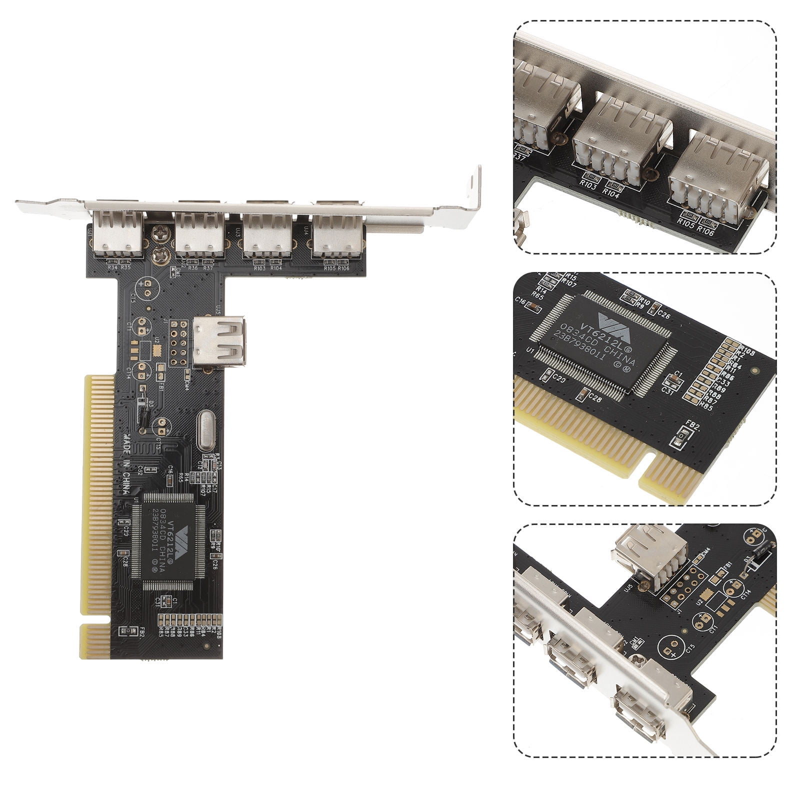 MLINS PCIE Riser Card with 5Port USB 2.0 for Computer Use Black PCB ...