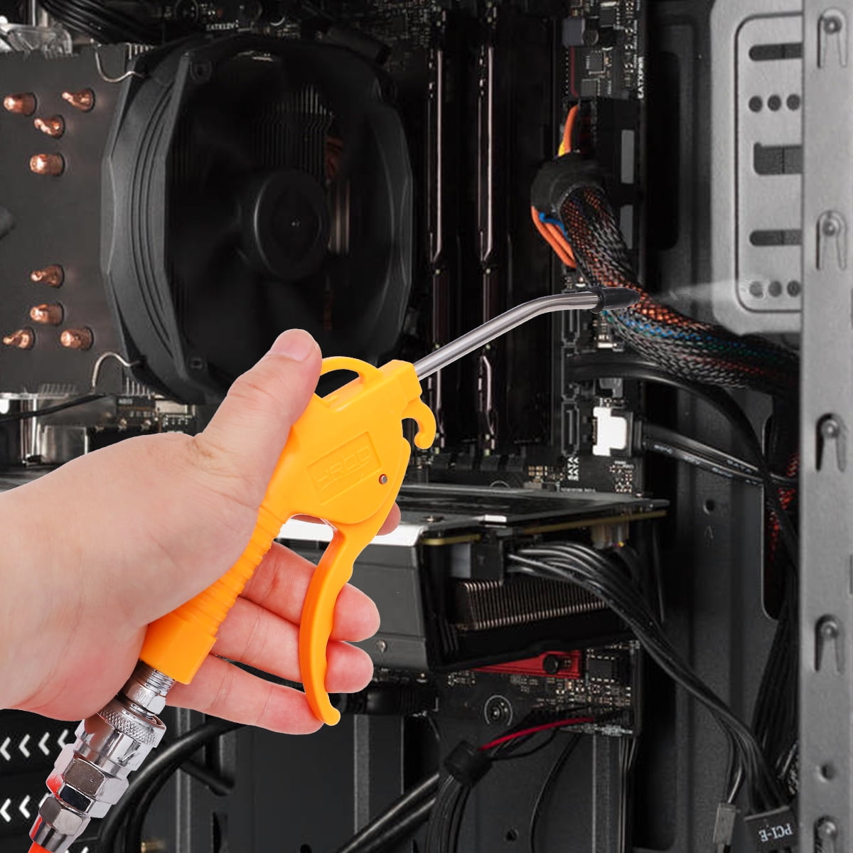 MLINS PU Pneumatic Hose Set 8x5mm 15 Meter Air Compressor Spring Hose ...