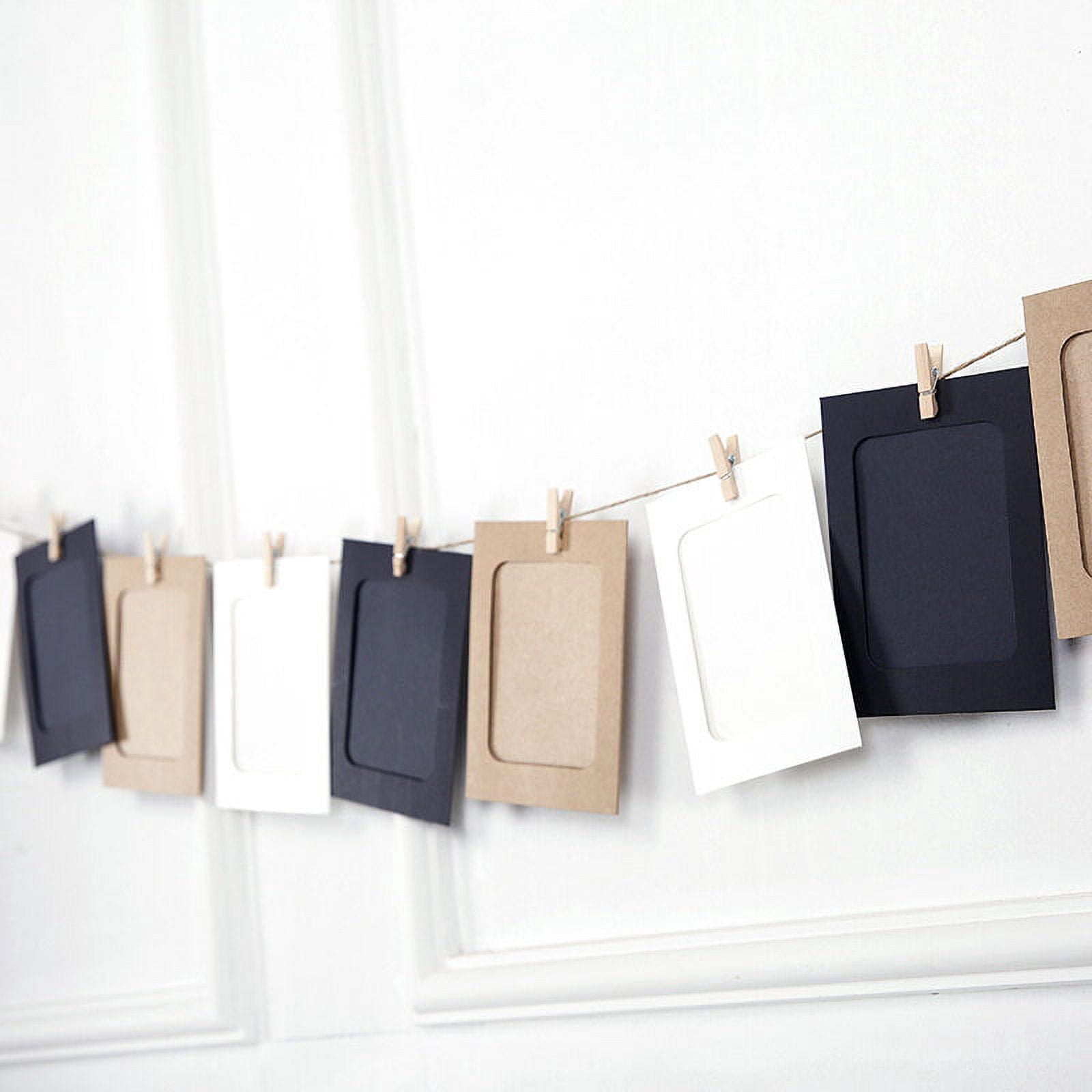 MLINS Paper Photo Frame Wall Decor with Clothespins and Sticker Film ...