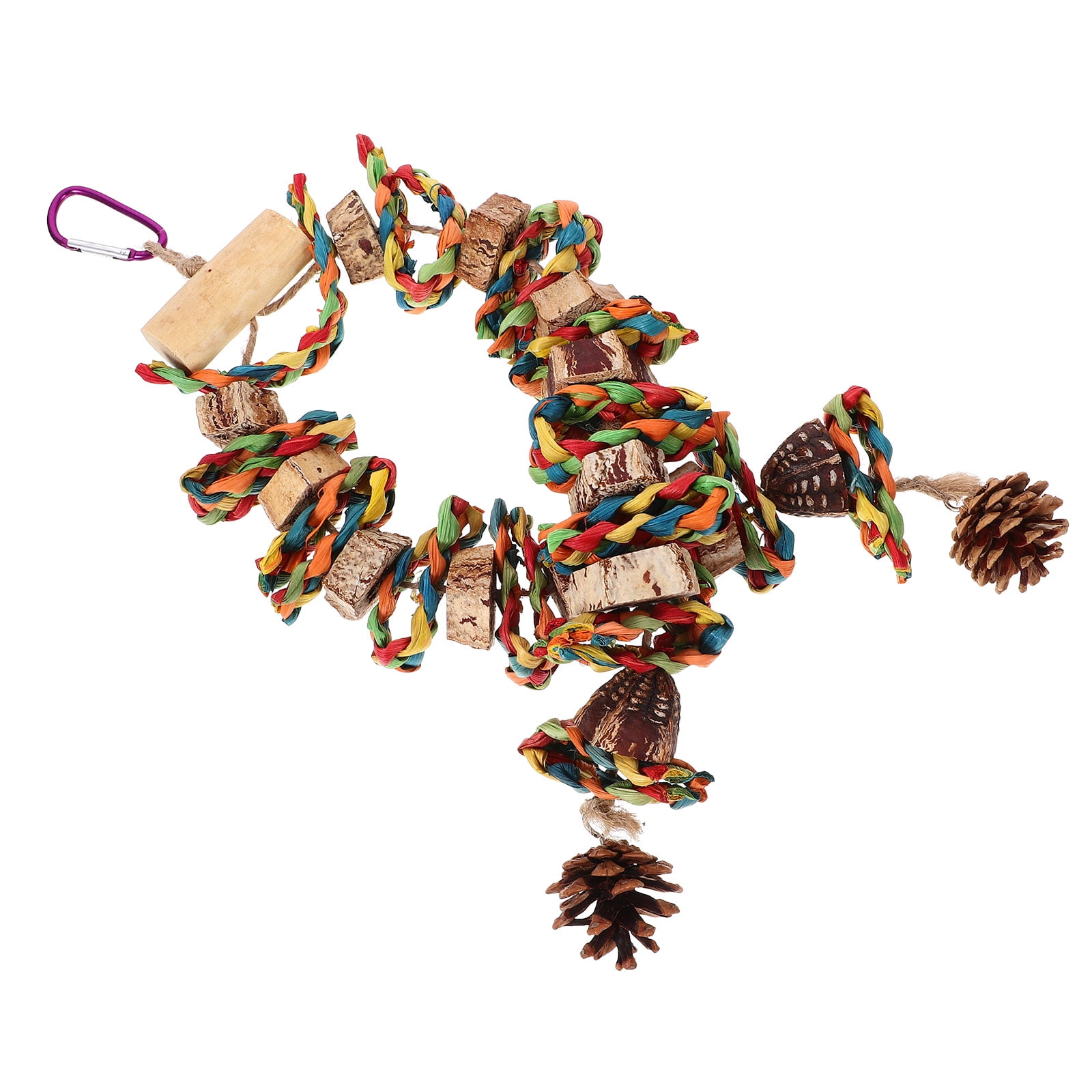 MLINS Parrot Chewing Toy Hanging Bird Beak Grinding Plaything Wooden ...