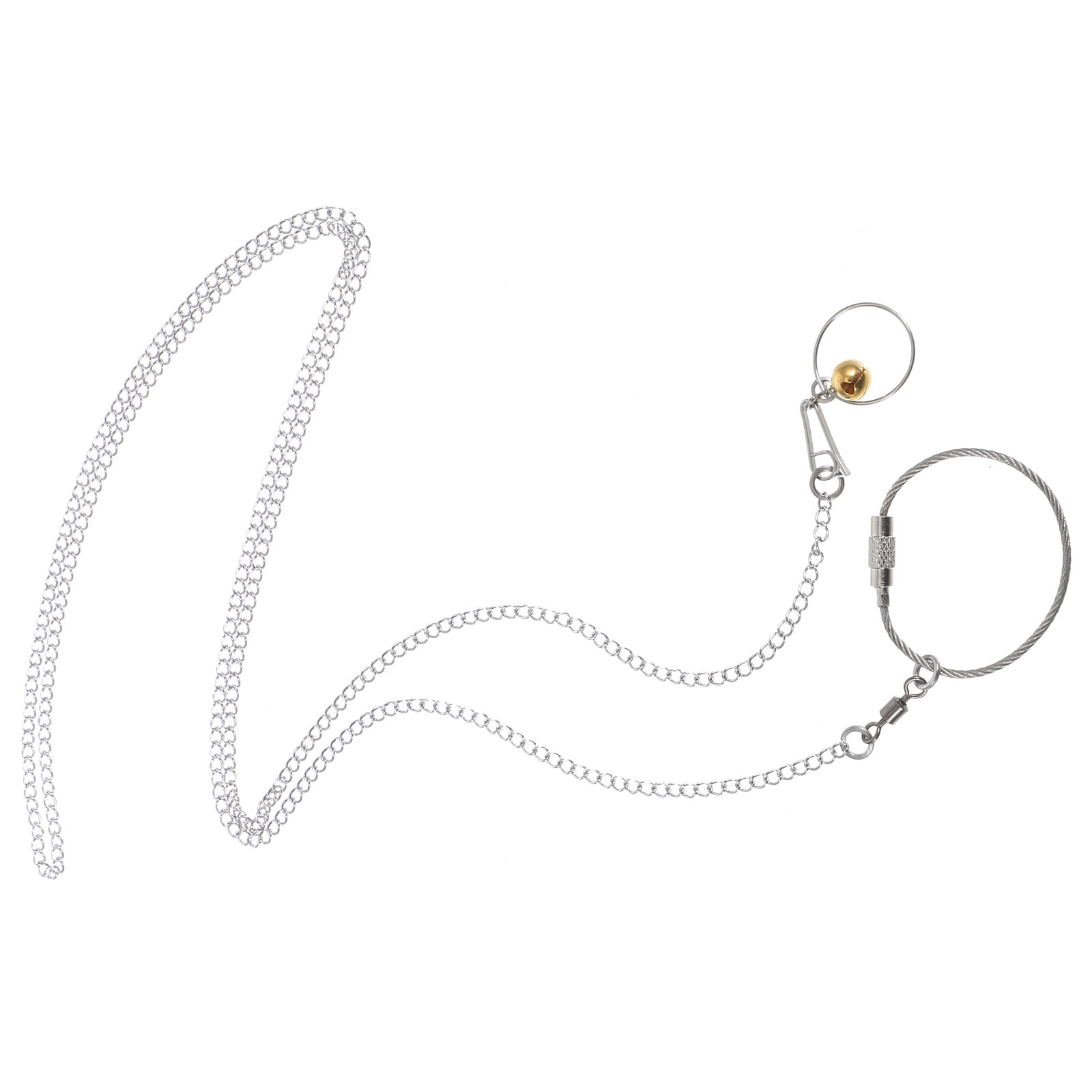 MLINS Parrot Neck Collar With Bell 1 Meter Stainless Steel Bird Harness ...