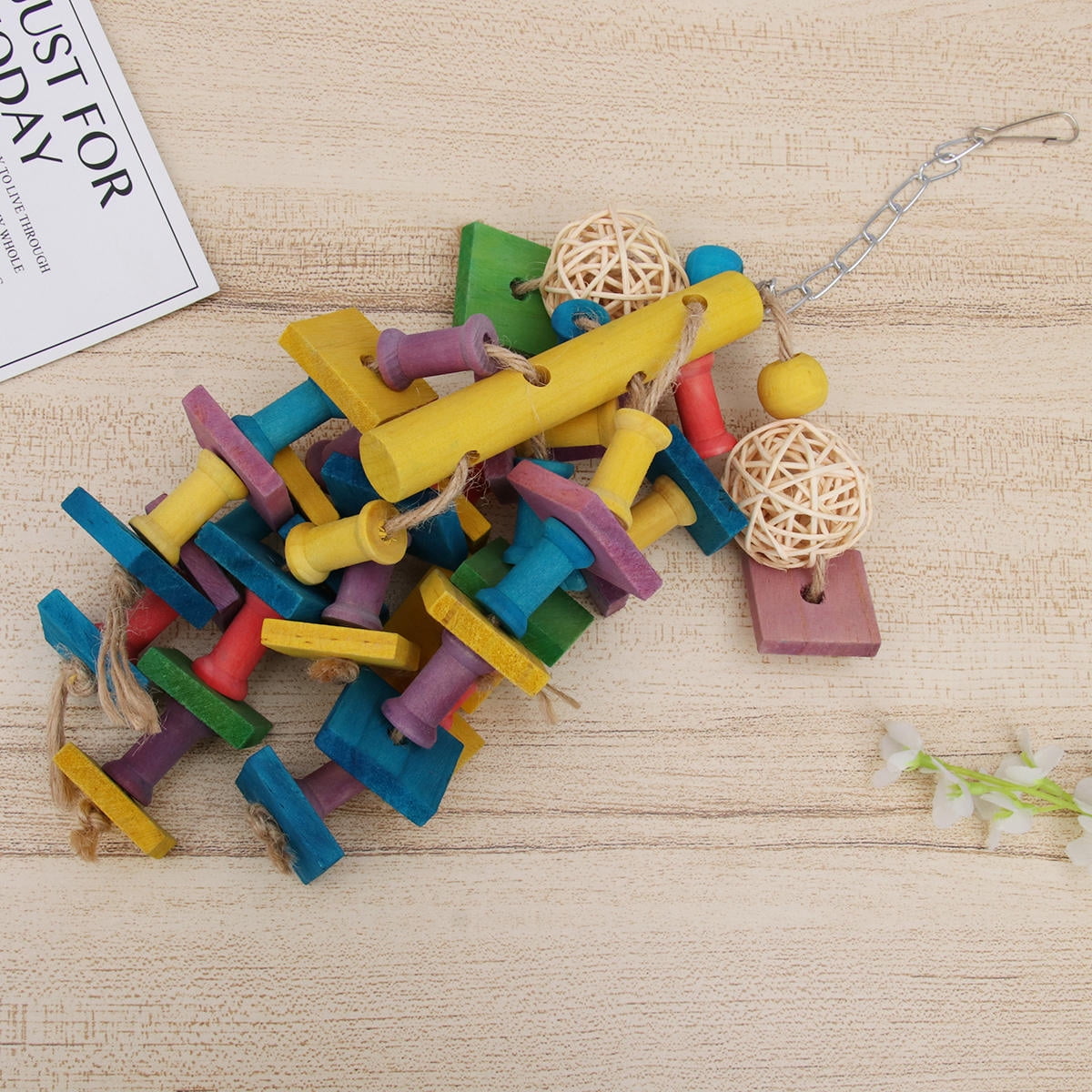 MLINS Parrot Toy Rainbow Bite String Toys Exploring for Parrots ...